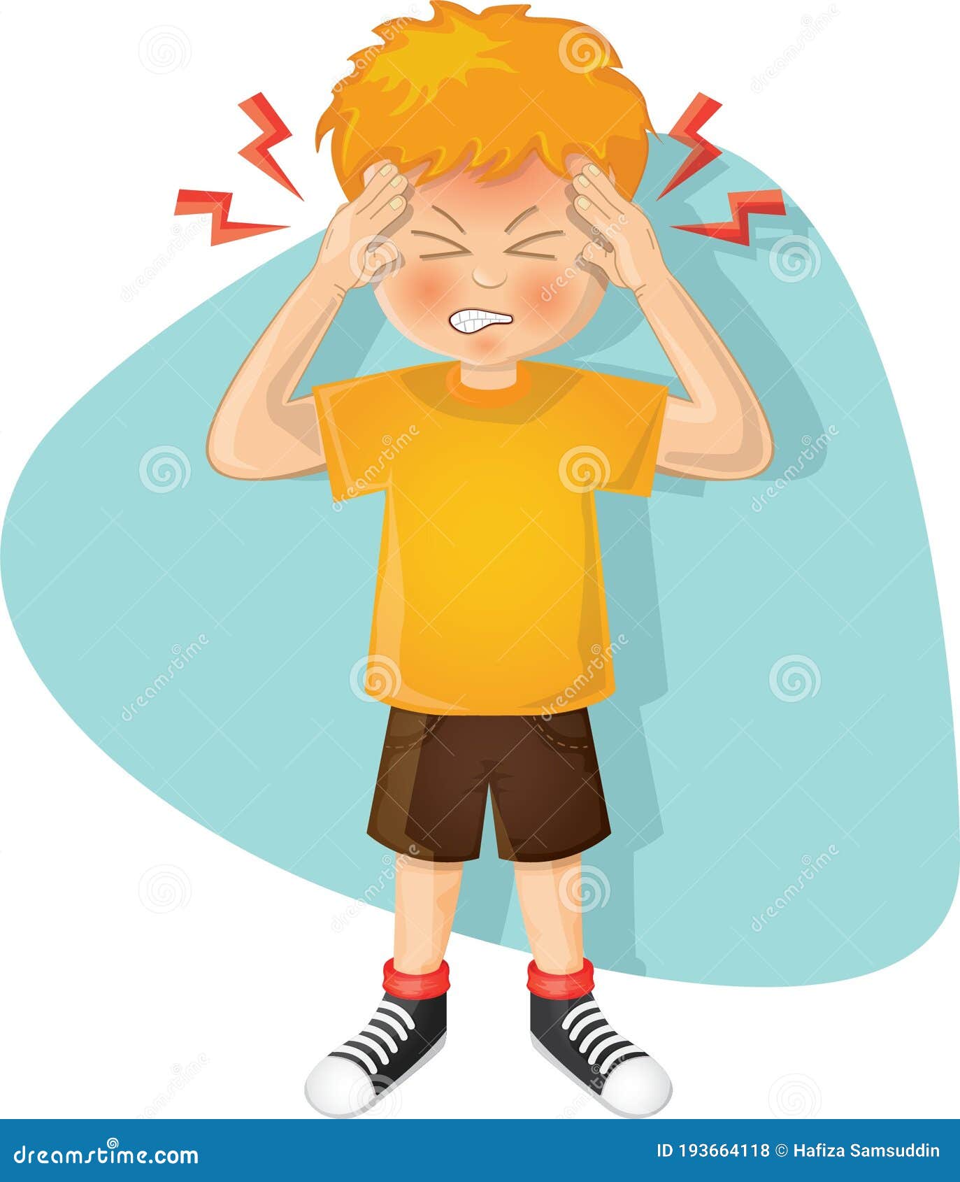 Boy with a Headache. Vector Illustration Decorative Design Stock Vector ...
