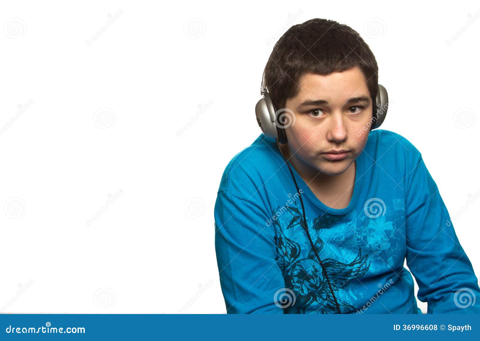 Boy with Headphones stock photo. Image of cute, childhood - 36996608