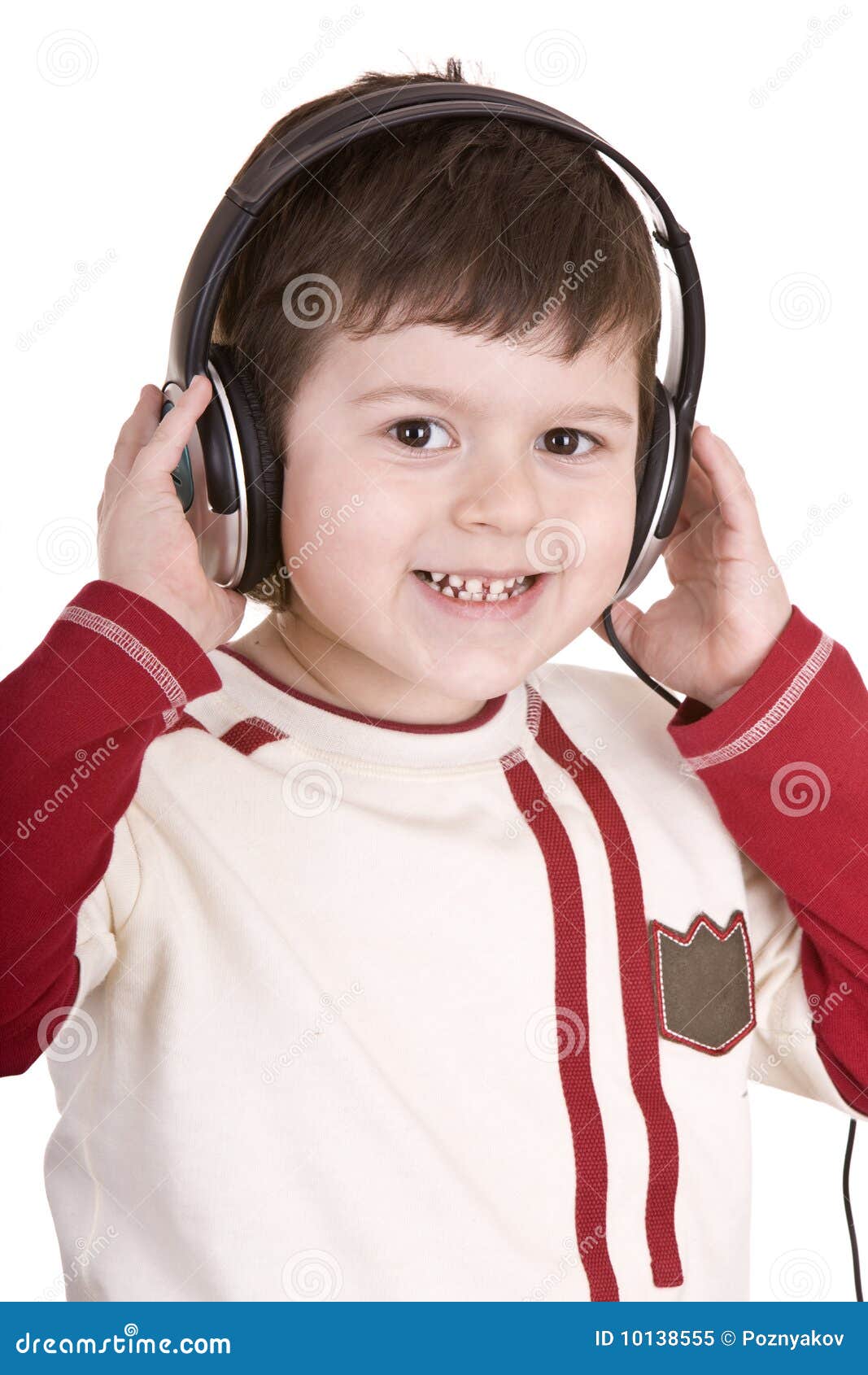 Boy in Headphones Listen Music. Stock Image - Image of listen, school ...