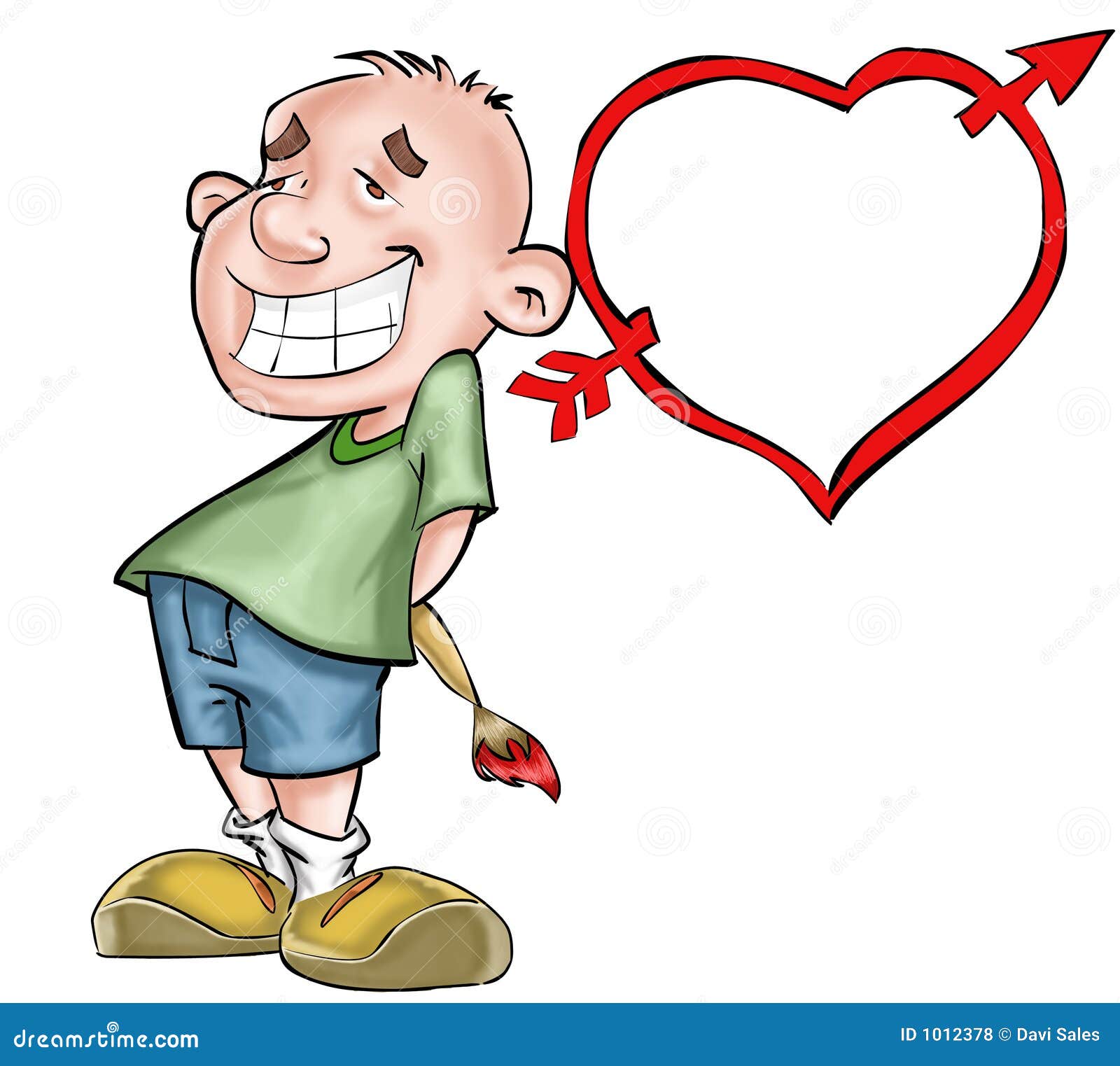 Boy and heart stock illustration. Illustration of life - 1012378