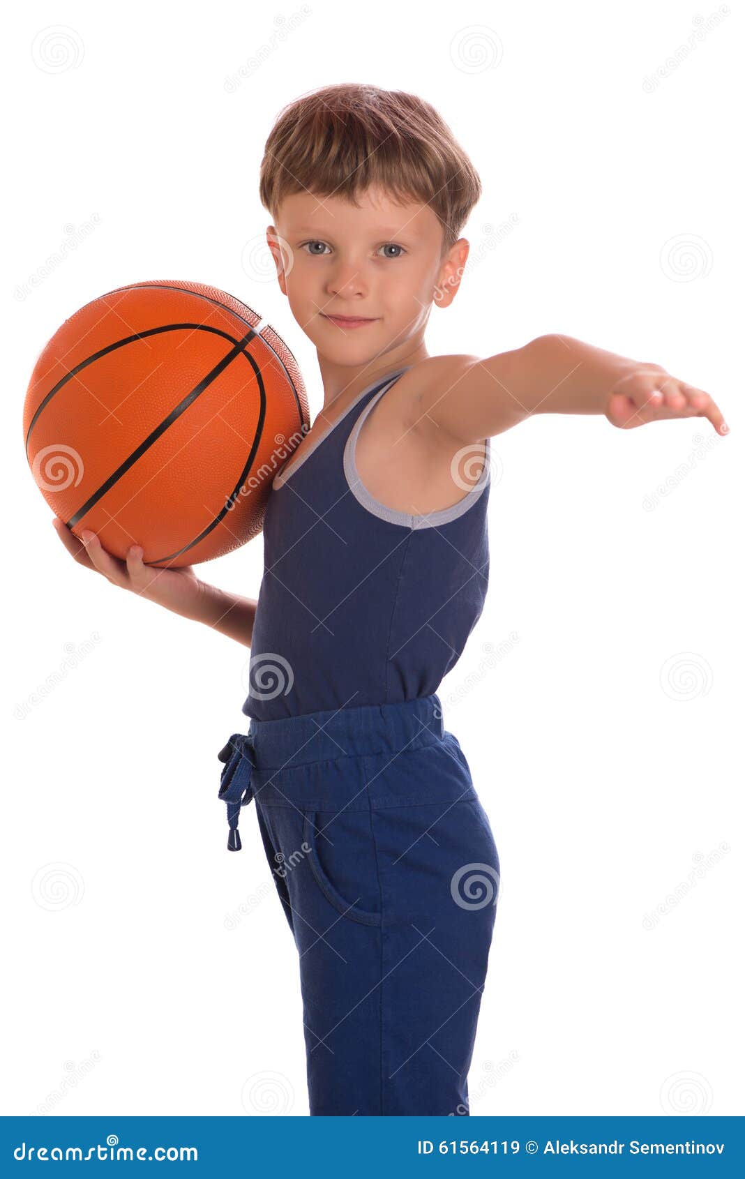 The Boy Held a Basketball Ball an One Hand Stock Image - Image of child ...