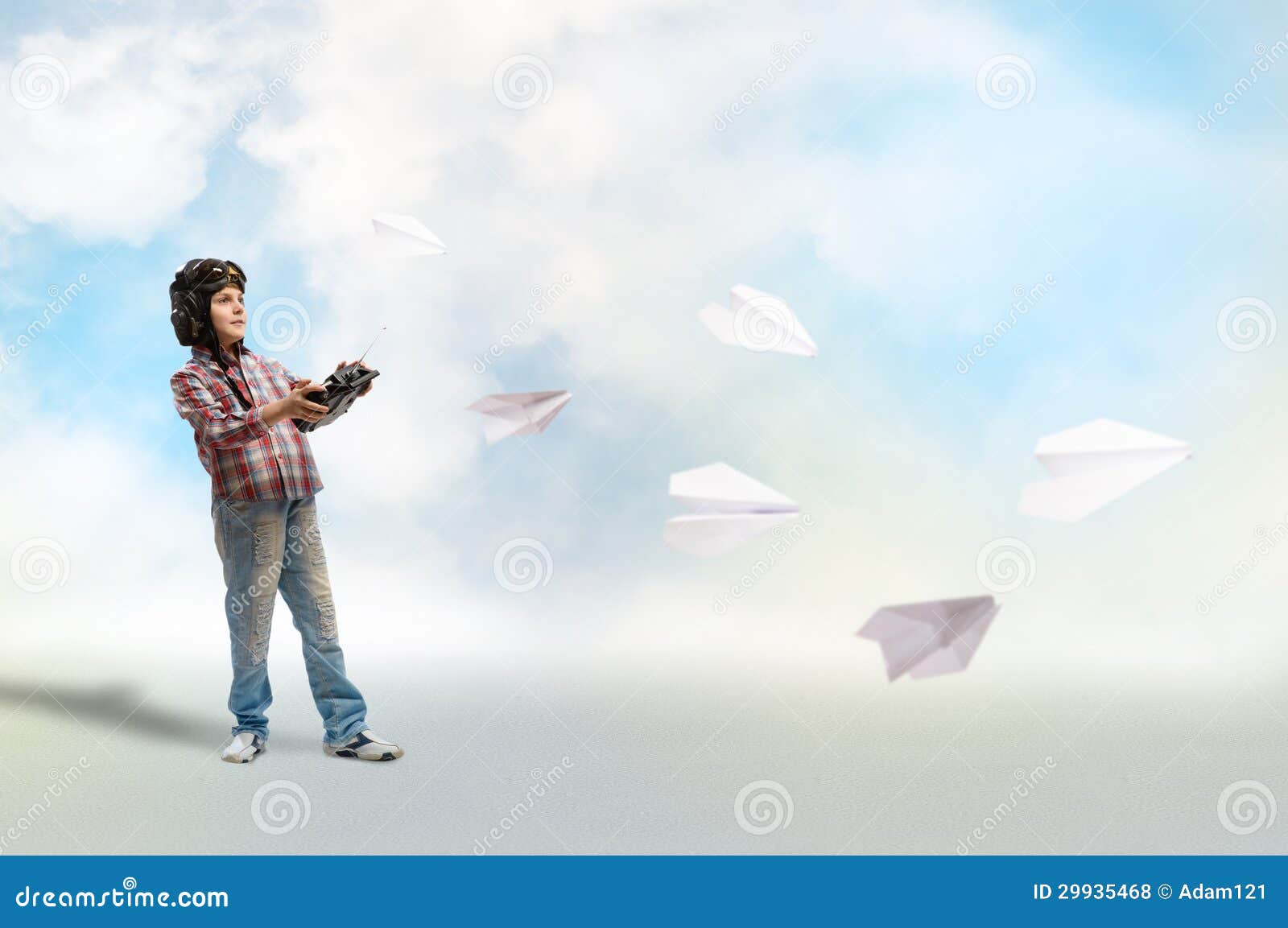 Boy Dreams of Becoming a Pilot Stock Photo - Image of glasses, dream ...