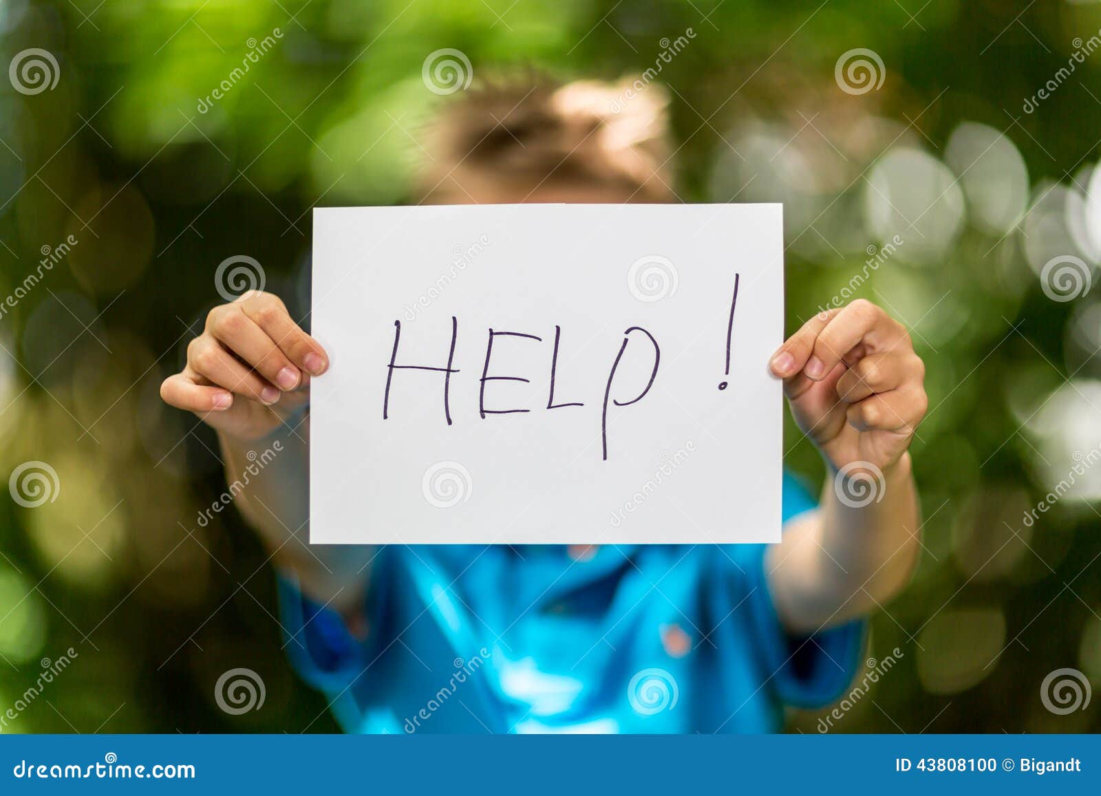 Boy with Help sign stock photo. Image of depression, caucasian - 43808100