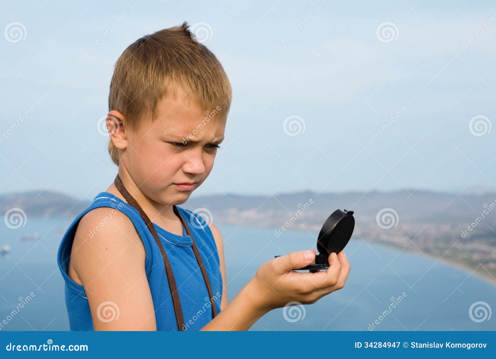 Looking At The Compass In Man Hand Palm Symbolling Adventure-seeking ...