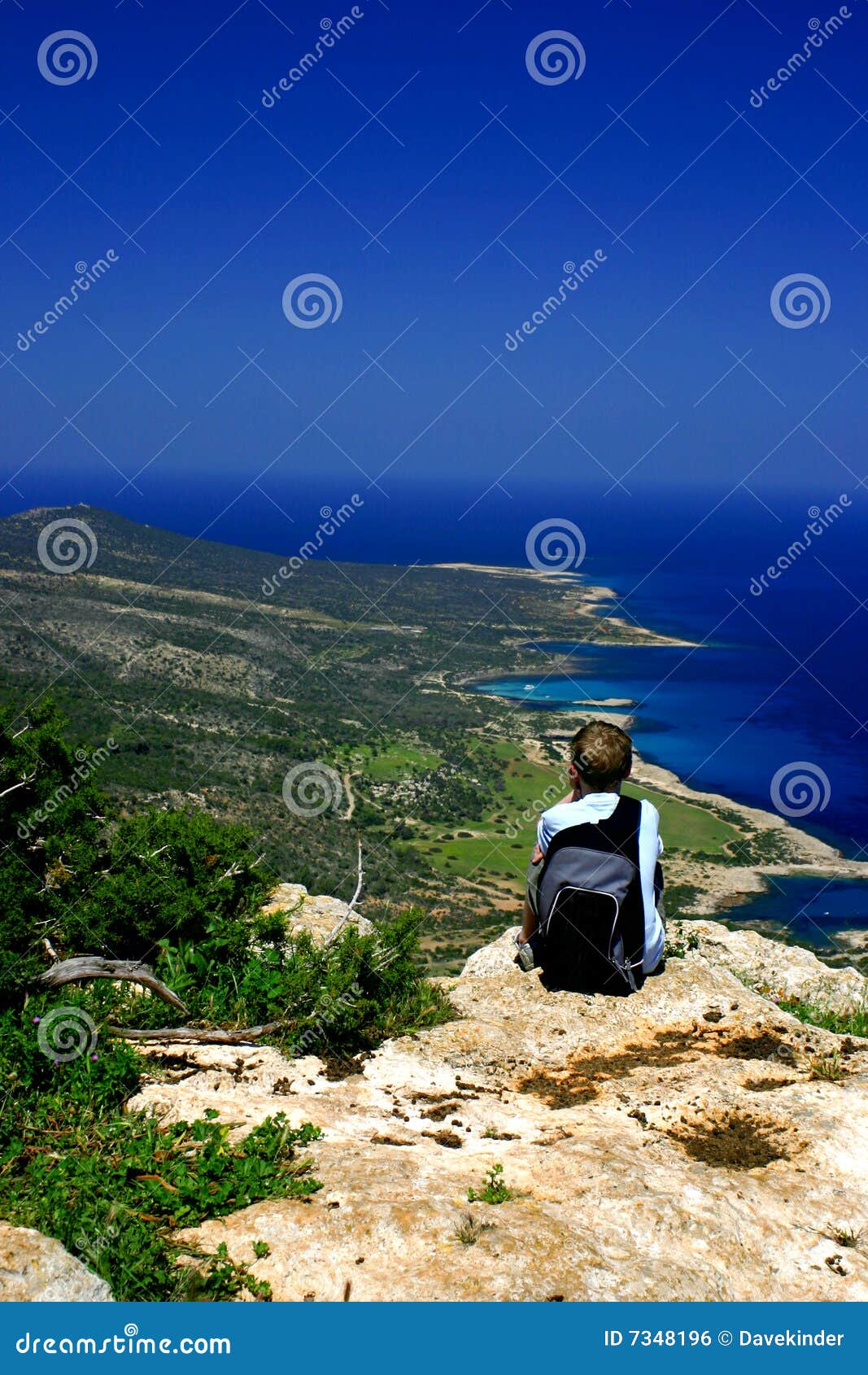 Boy hiking on the Akamas stock photo. Image of europe - 7348196