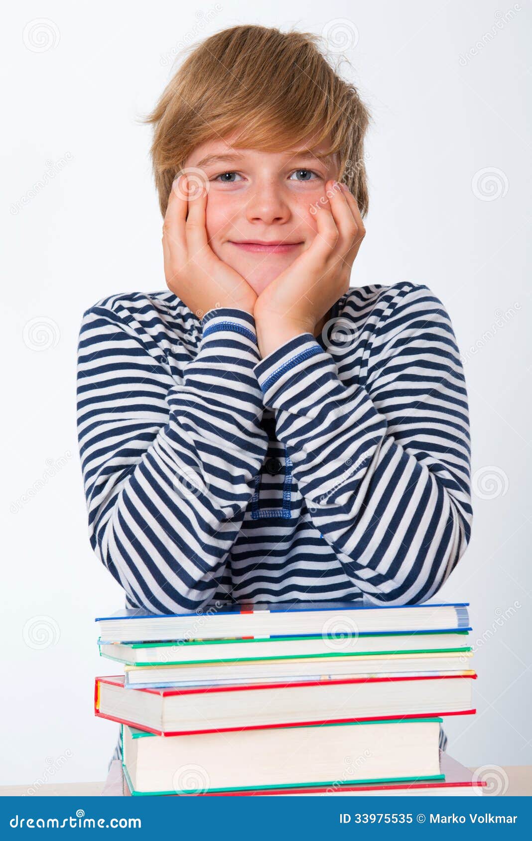 Boy with his books stock image. Image of letter, belles - 33975535