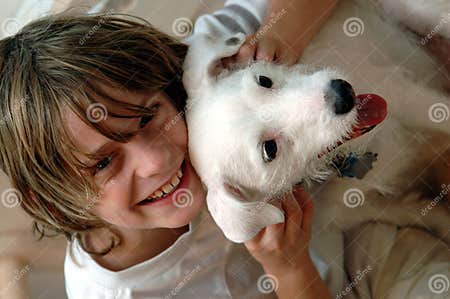 Boy and his dog stock image. Image of child, buddies, pets - 1033159