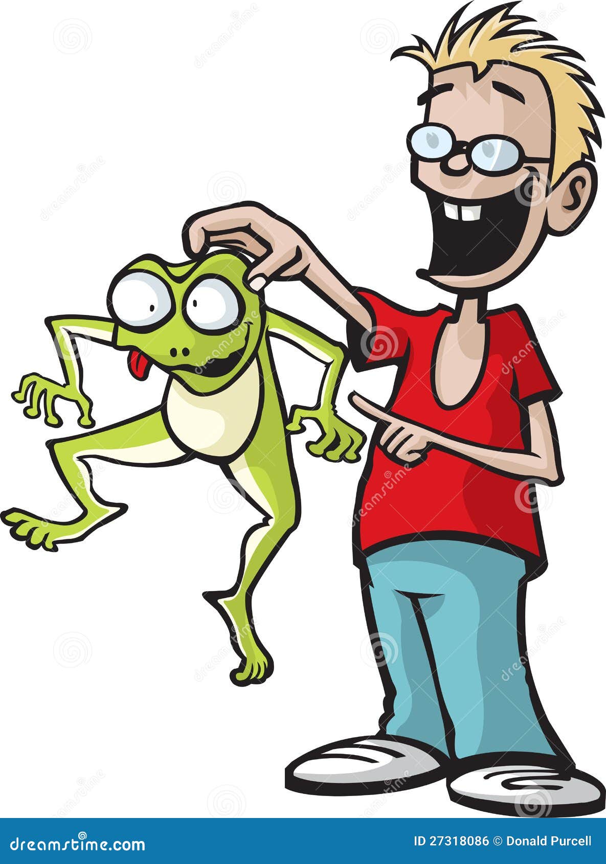 A Boy and his Frog stock vector. Illustration of child - 27318086