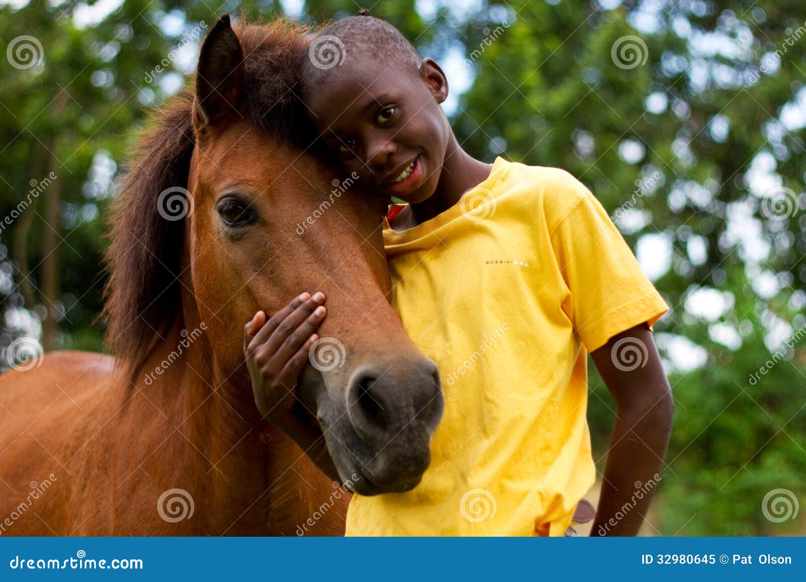 A boy and his horse stock image. Image of male, country - 32980645
