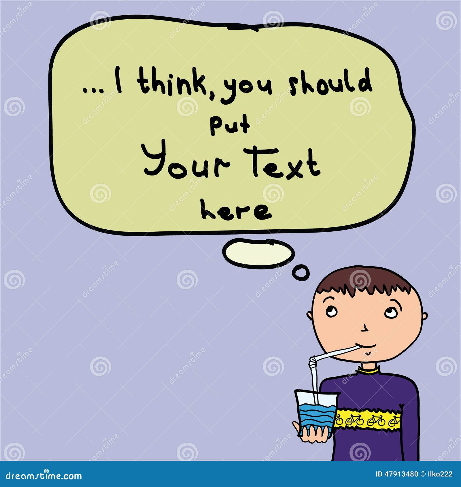 Boy and His Mind about Your Text. Stock Vector - Illustration of ipsum ...