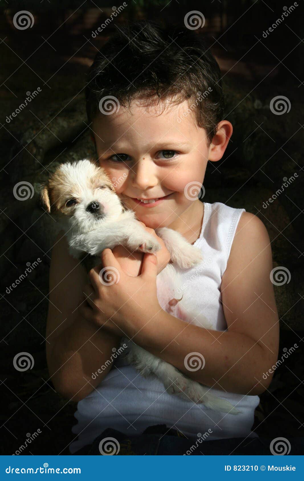 Boy & his Puppy stock photo. Image of puppy, child - 823210
