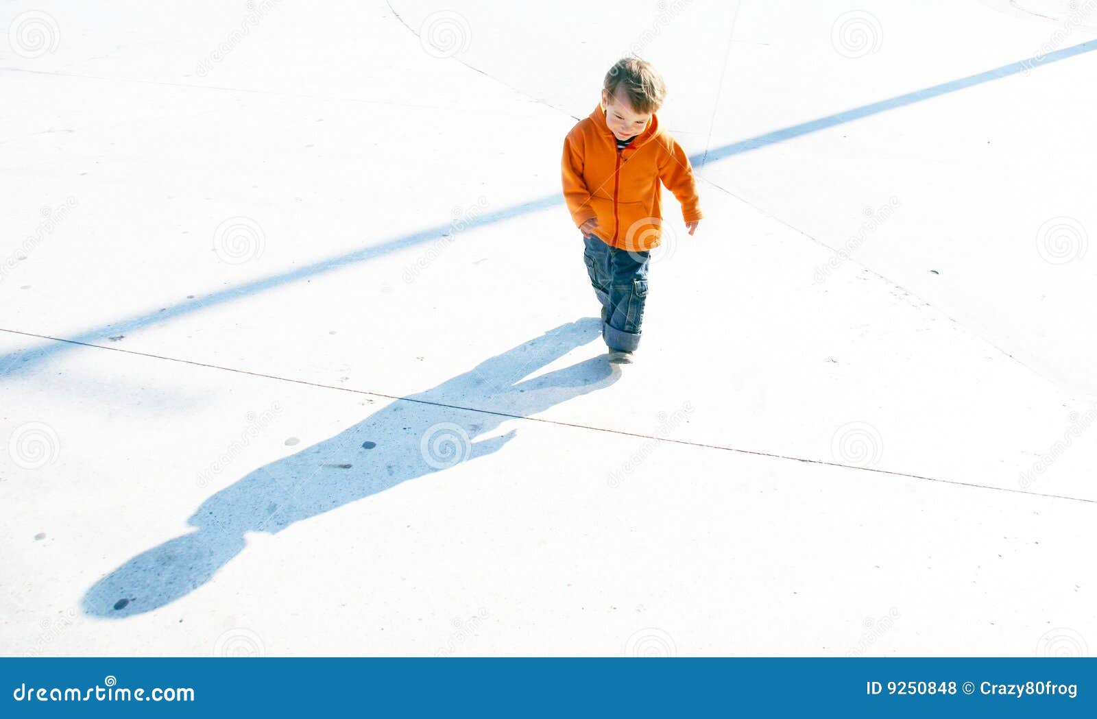 Boy and his shadow stock photo. Image of caucasian, white - 9250848