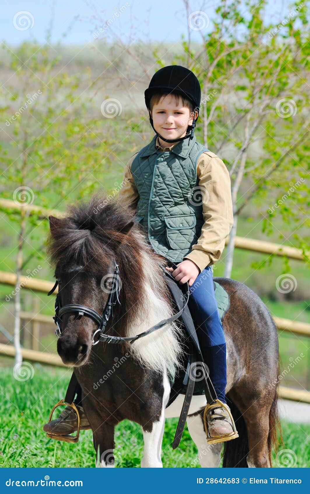Boy and his Shetland pony stock image. Image of leisure - 28642683