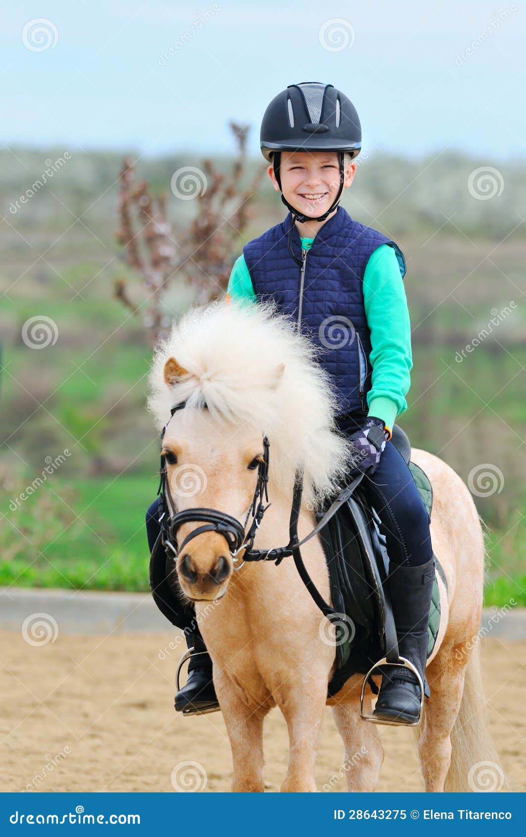 Boy and his Shetland pony stock image. Image of equestrian - 28643275