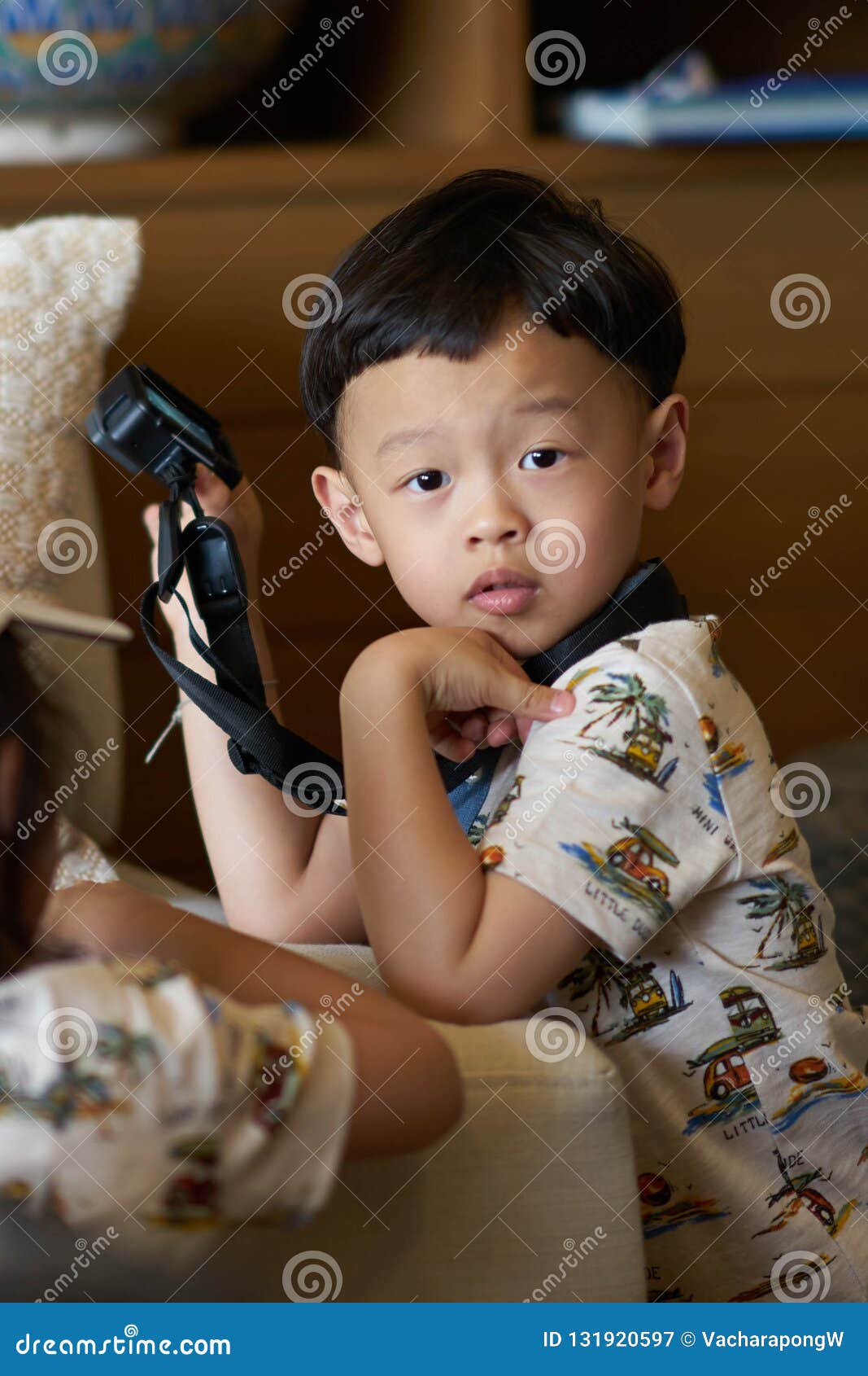 Boy is Holding Action Camera with Strap Stock Image - Image of asian ...