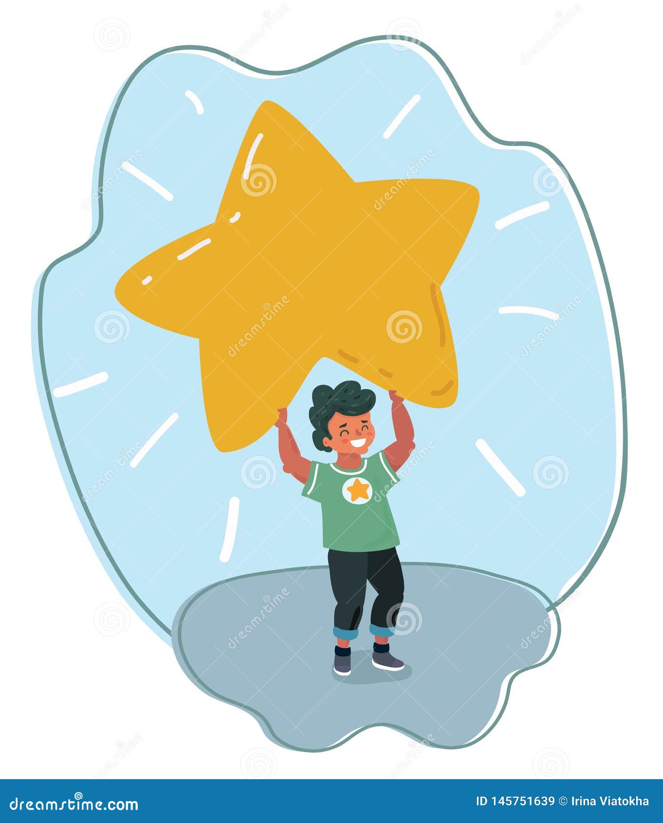 Boy holding big star stock illustration. Illustration of clip - 145751639