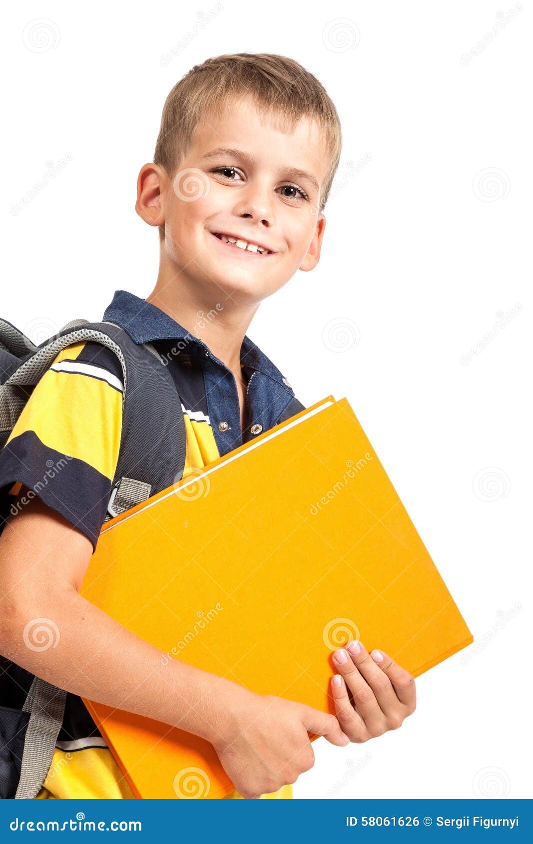 Boy holding books stock photo. Image of preschool, schoolboy - 58061626