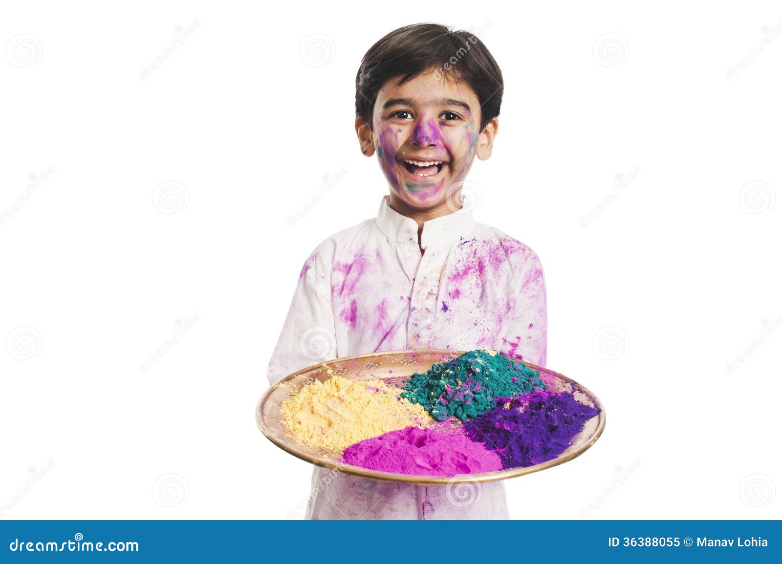 Boy holding color plate stock image. Image of person - 36388055