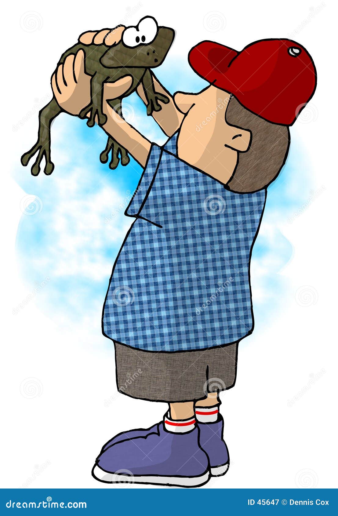 Boy holding a frog stock illustration. Illustration of toad - 45647