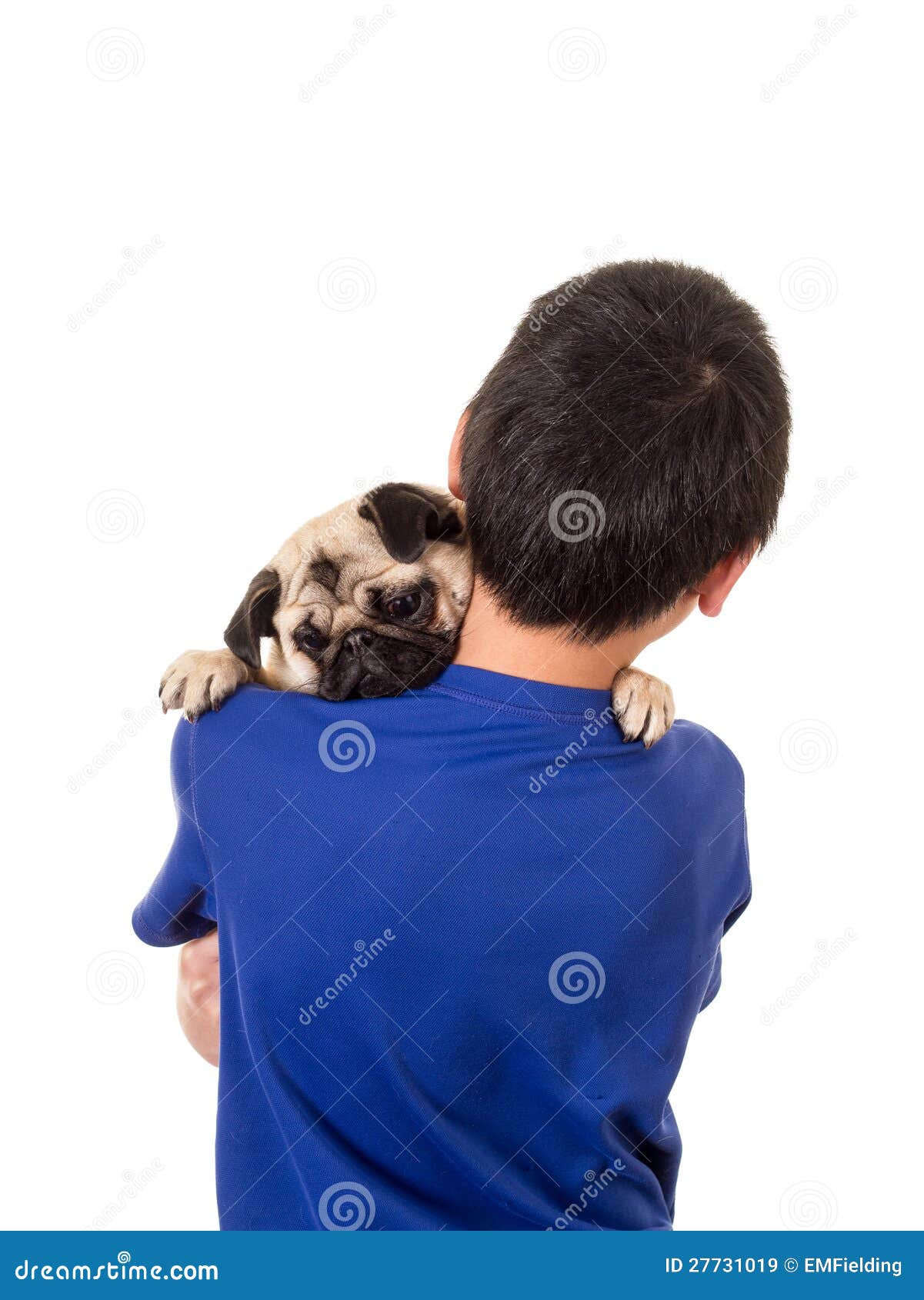 A boy holding his dog stock image. Image of love, loving - 27731019