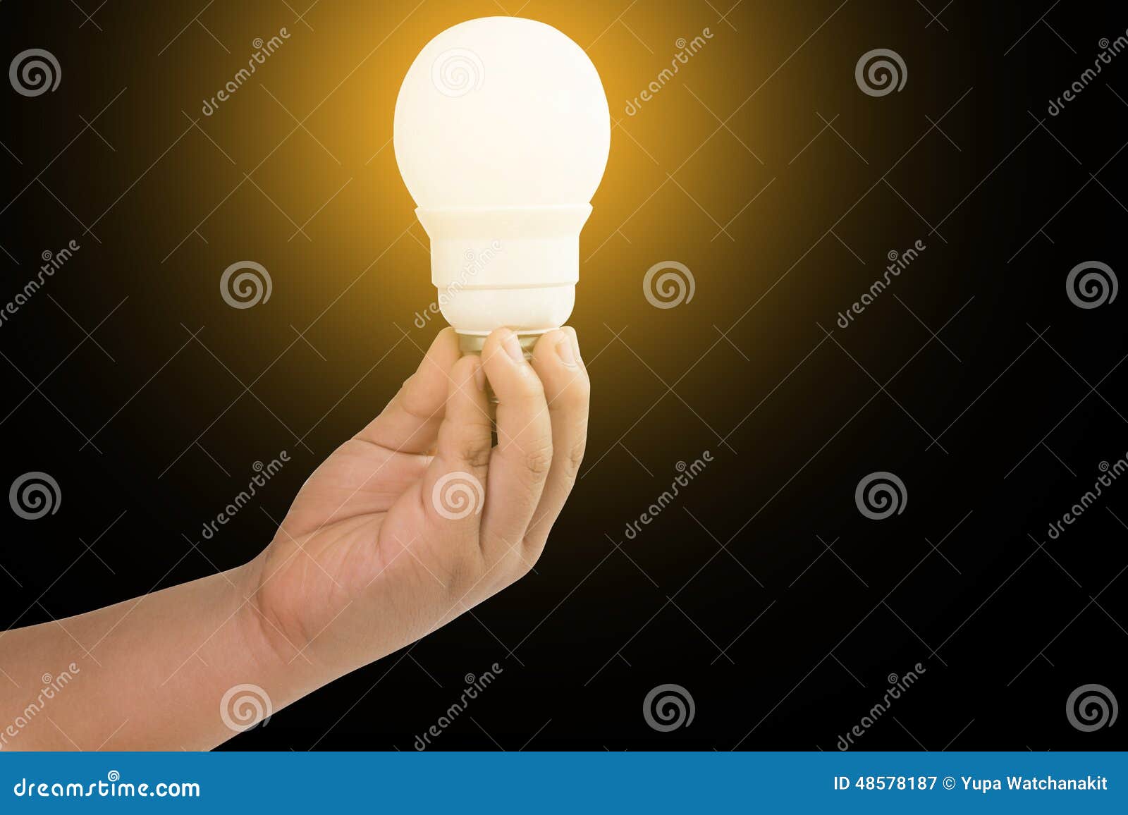 A Boy Holding the Light with Hand Stock Image - Image of energy, white ...