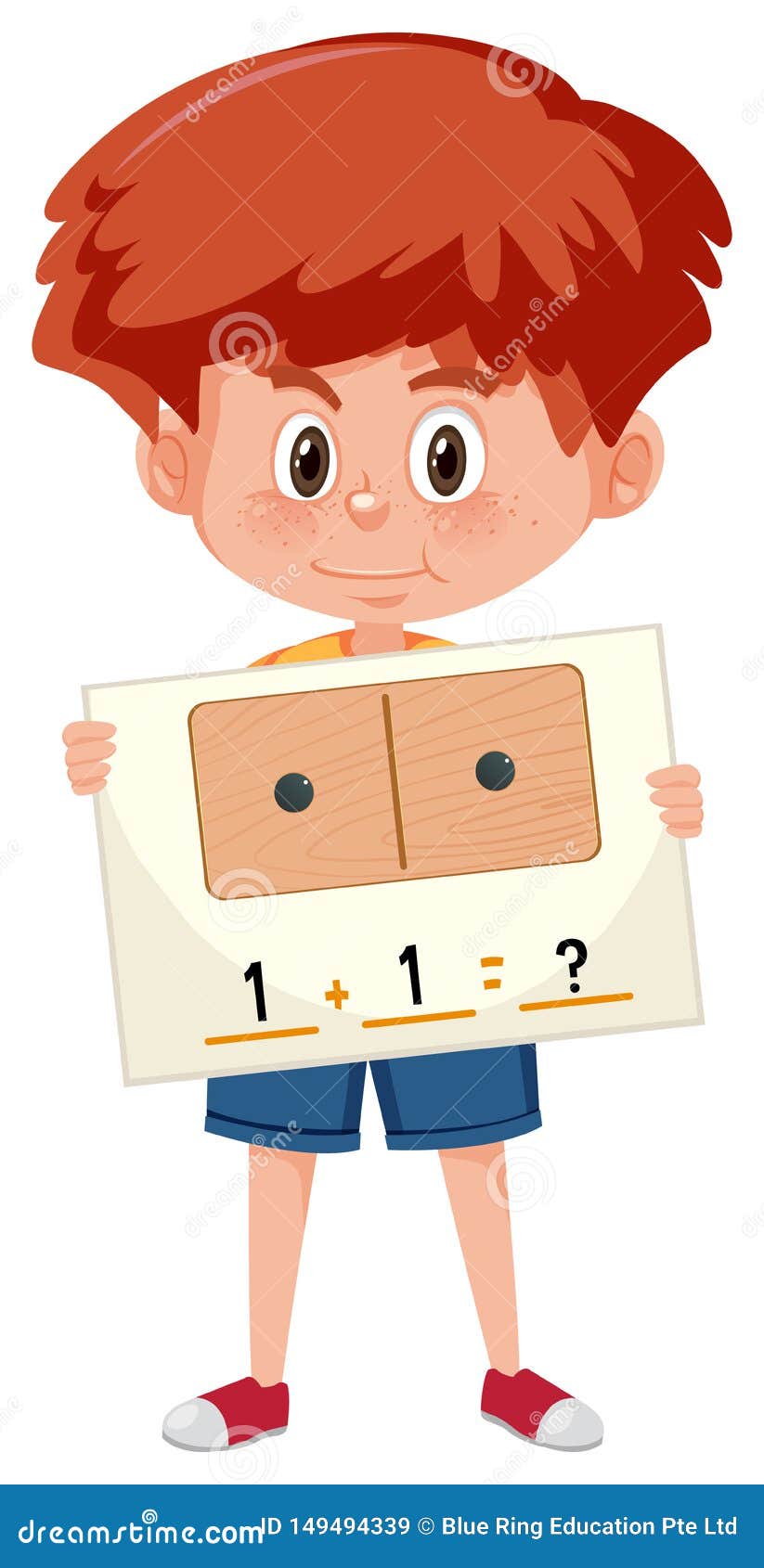 A Boy Holding Math Question Card Stock Vector - Illustration of educate ...