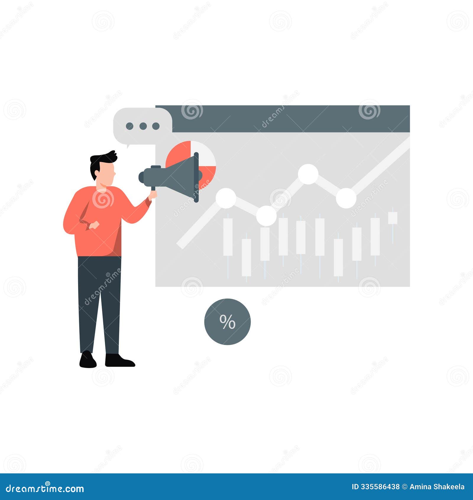 The Boy is Holding a Megaphone Stock Illustration - Illustration of ...