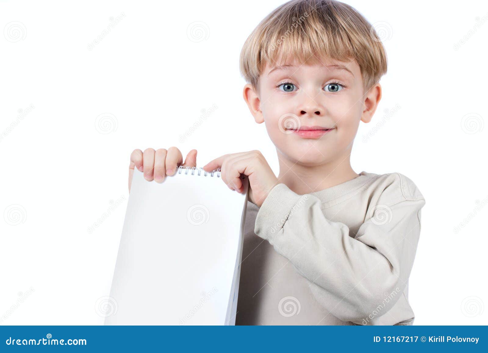 Boy Holding Notebook Isolated Stock Image - Image of face, look: 12167217