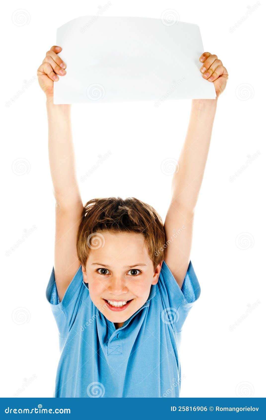 Boy holding paper stock photo. Image of empty, child - 25816906