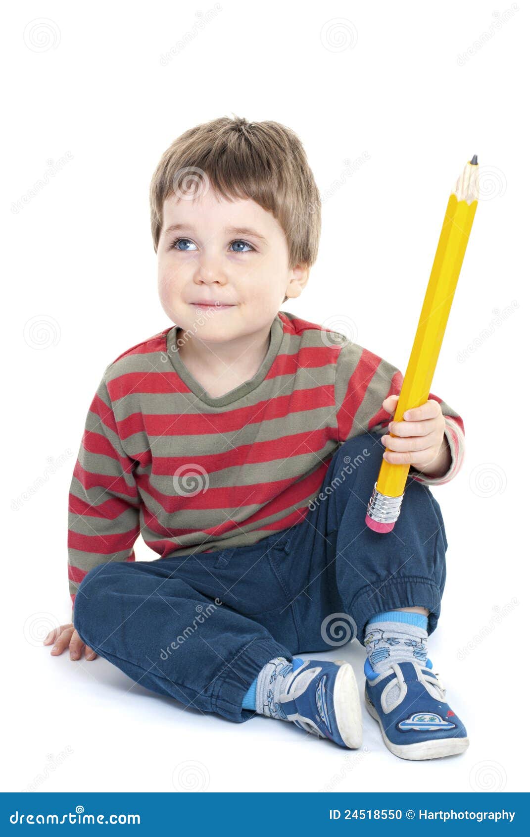 Boy Holding Pencil Stock Photo - Image: 24518550