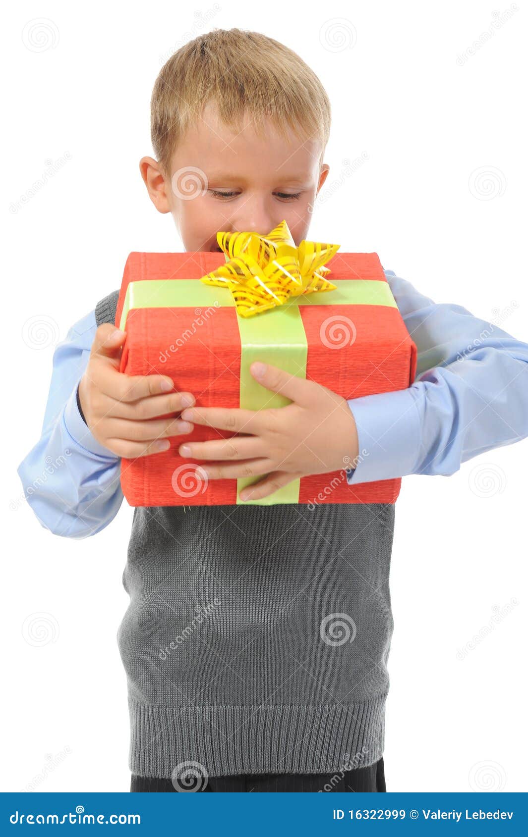 Boy holding present box stock image. Image of caucasian - 16322999