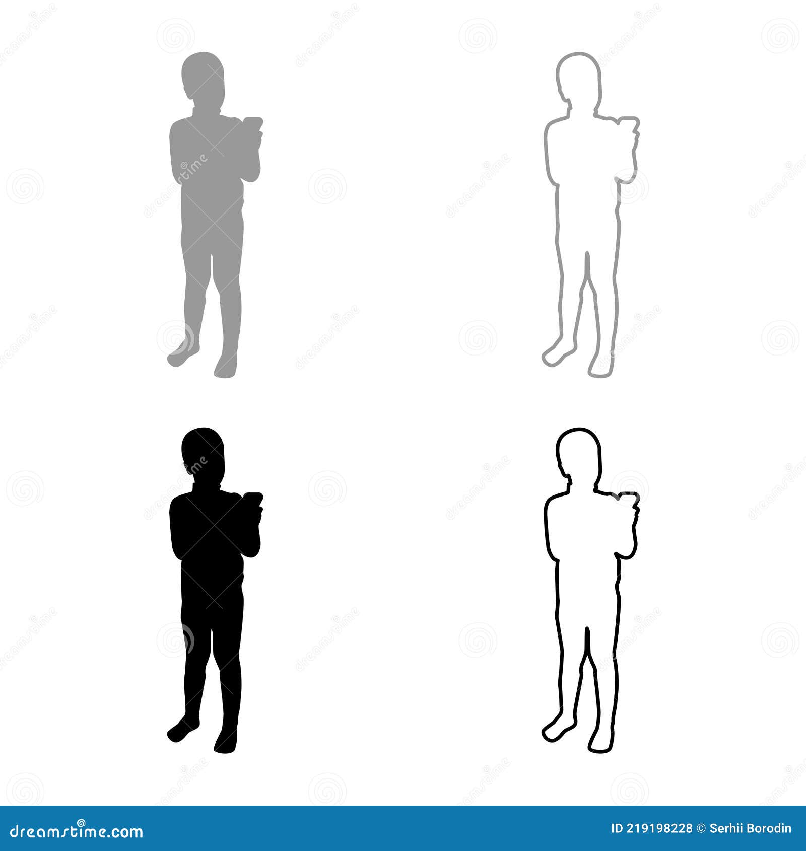 Boy Holding Smartphone Phone Playing Tablet Male Using Communication ...