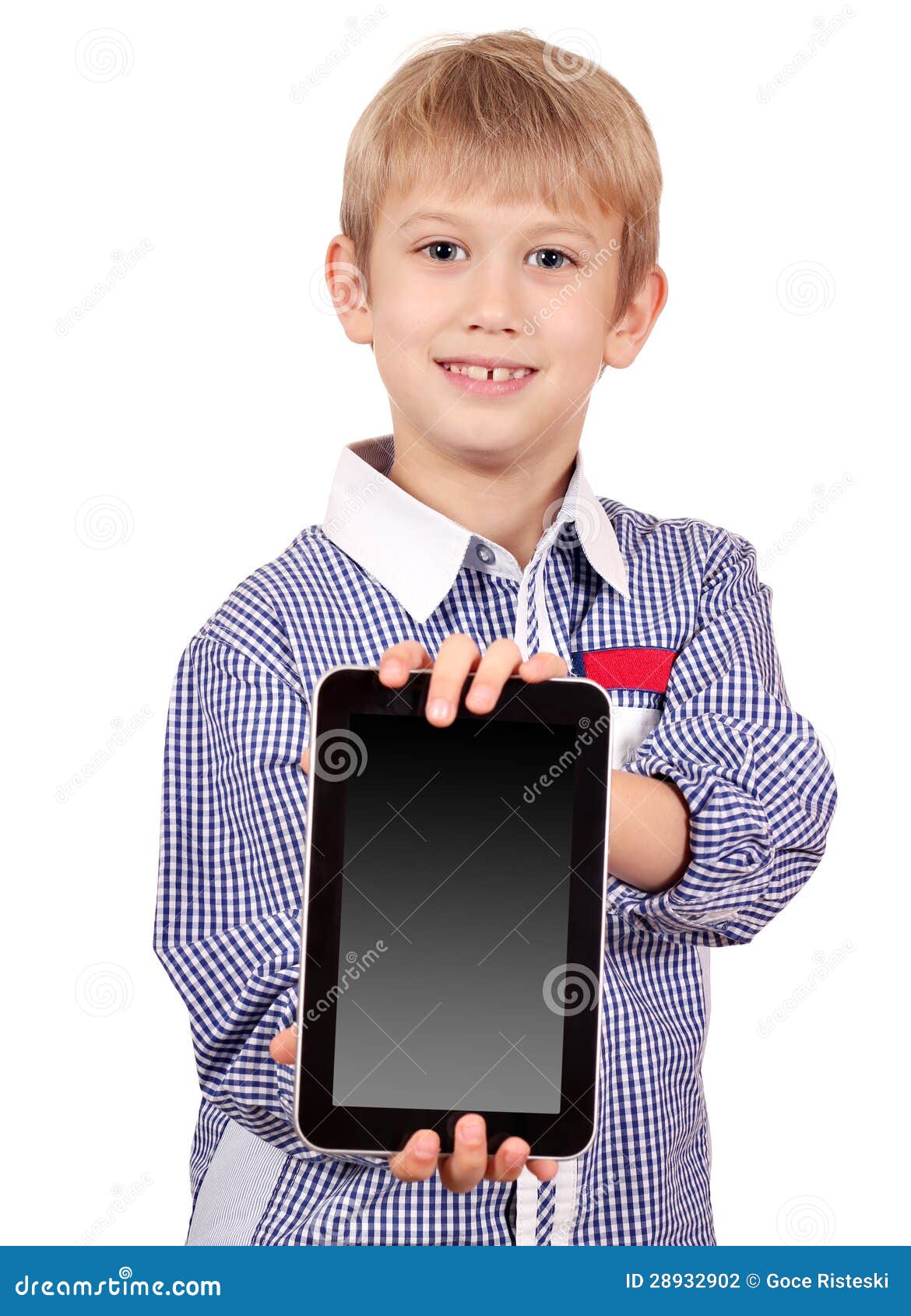 Boy holding tablet pc stock photo. Image of playing, smiling - 28932902