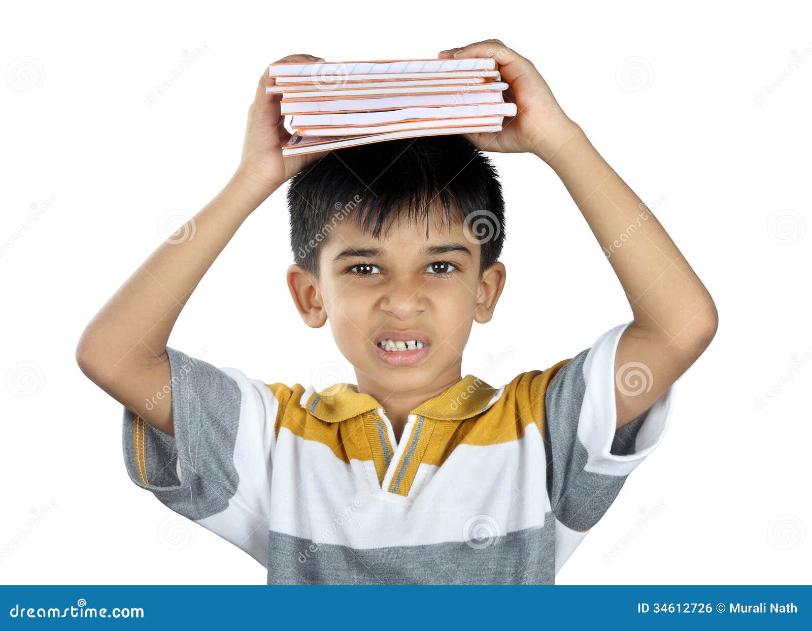 Boy Holding the Textbook with Expression Stock Photo - Image of ...