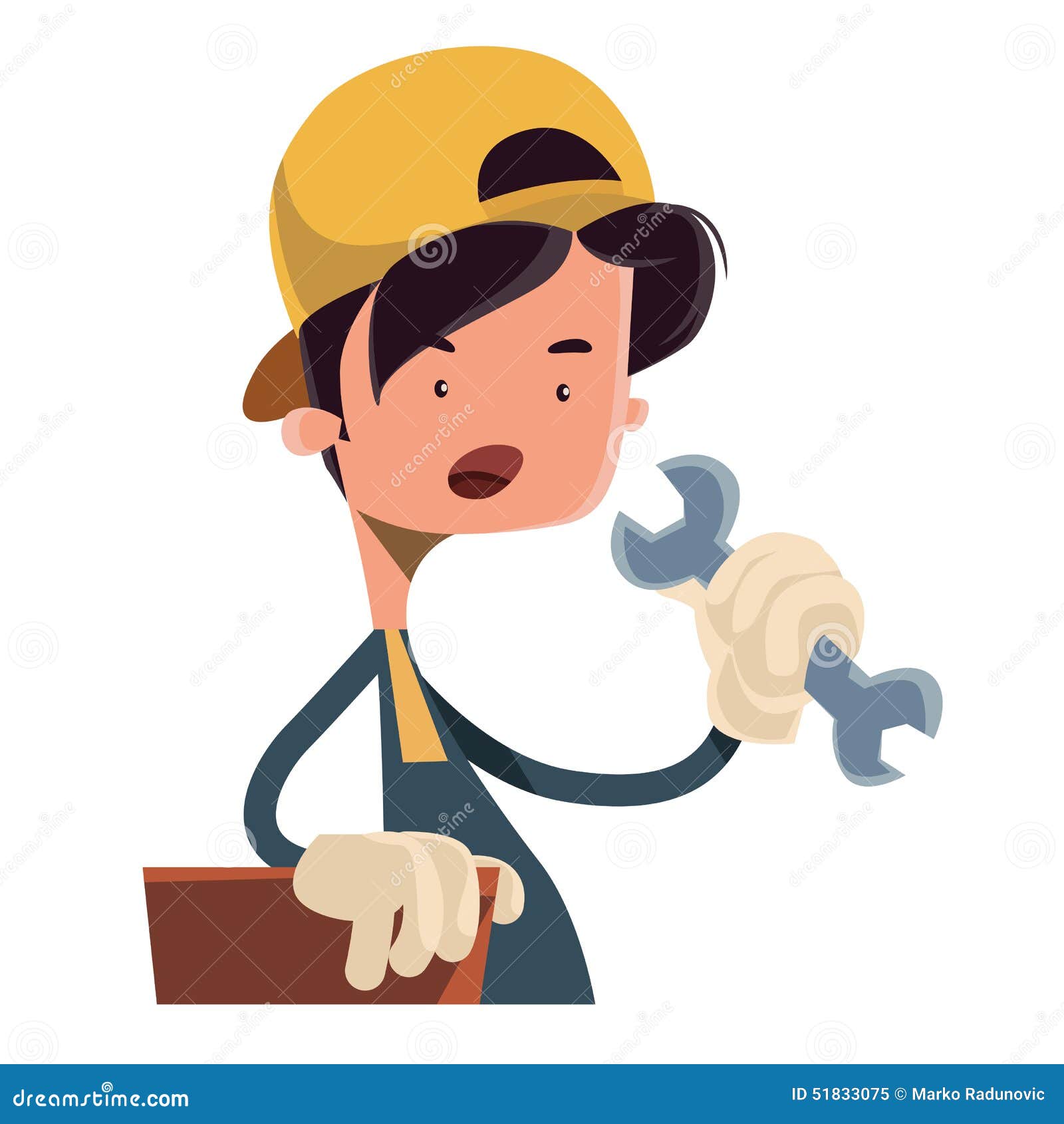 Boy Holding Working Tool Illustration Cartoon Character Stock ...