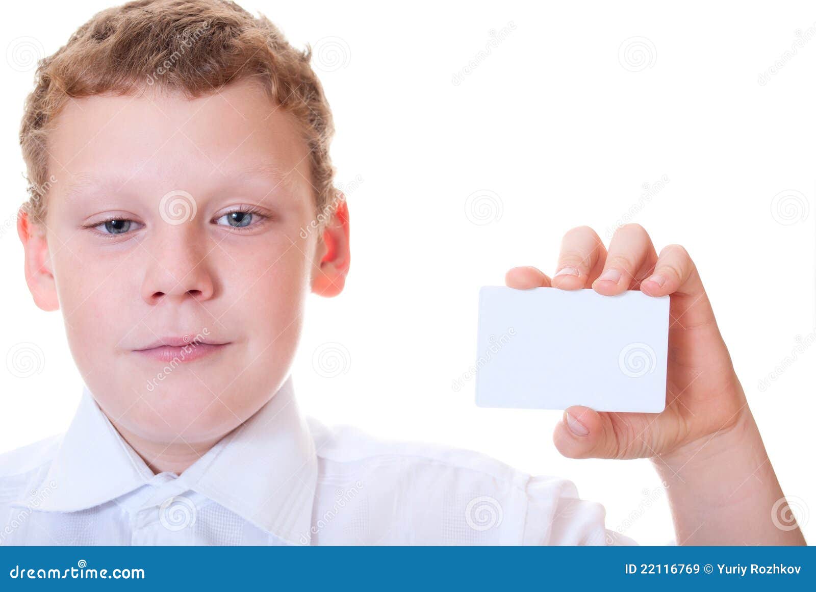 Boy Holds the Card in the Hands of Stock Image - Image of baby ...