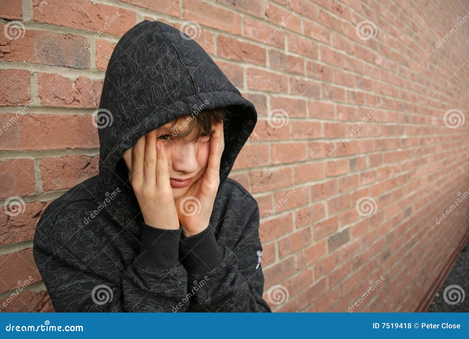 Boy in hooded top stock photo. Image of male, fashion - 7519418
