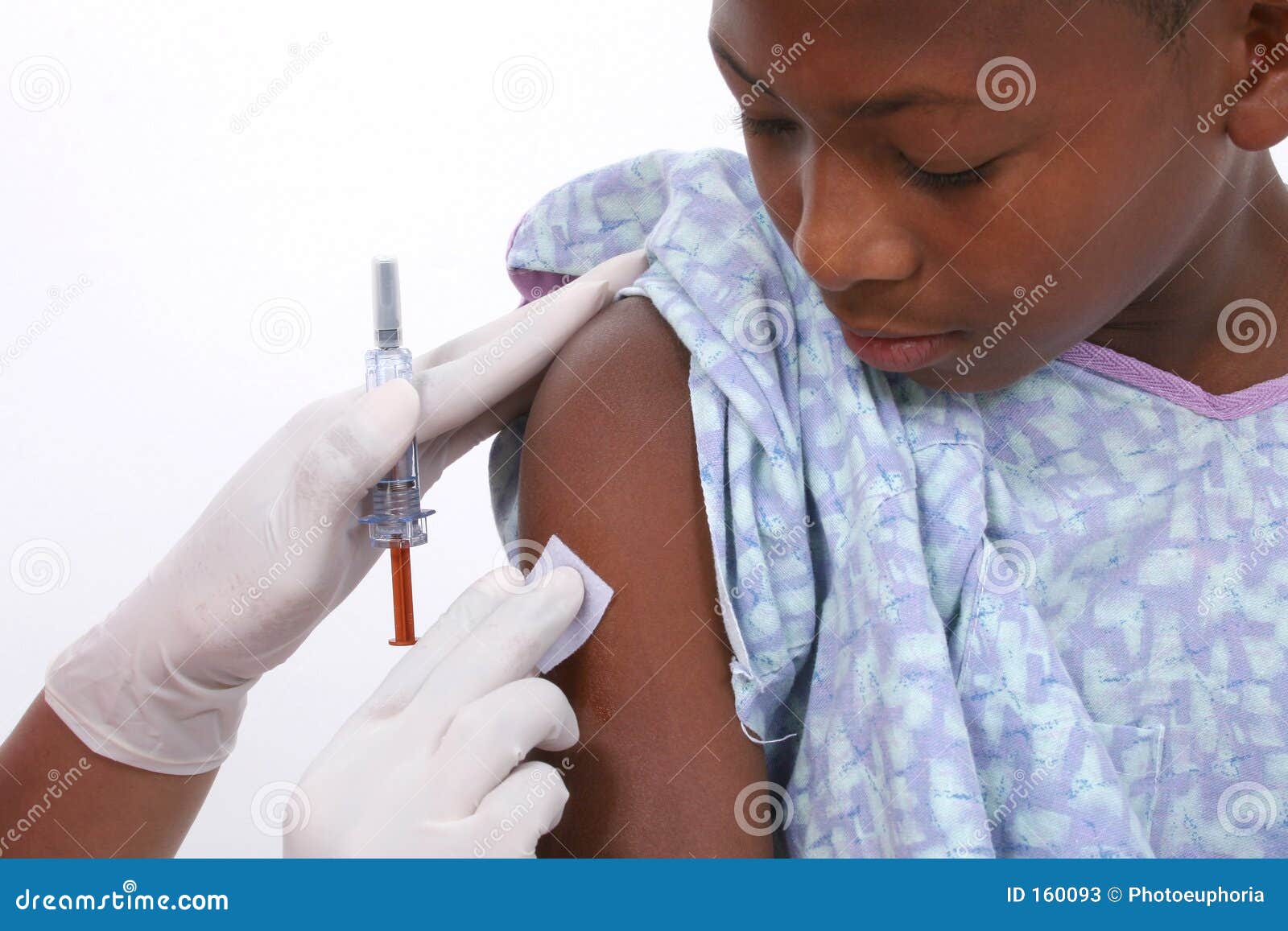 Boy in Hospital Gown about To Get an Injection Stock Image - Image of ...