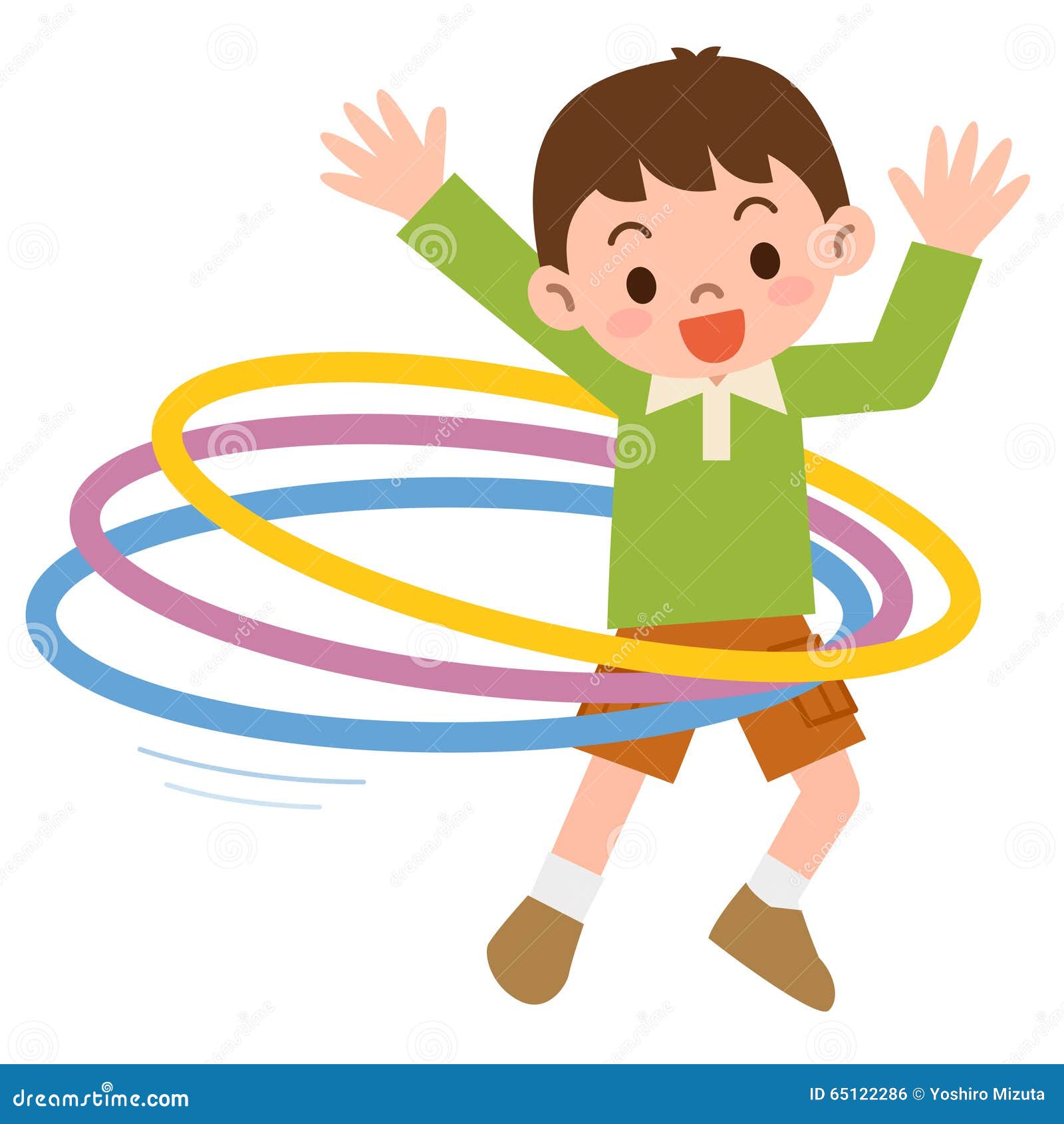 Boy that the hula hoop stock vector. Illustration of japan - 65122286