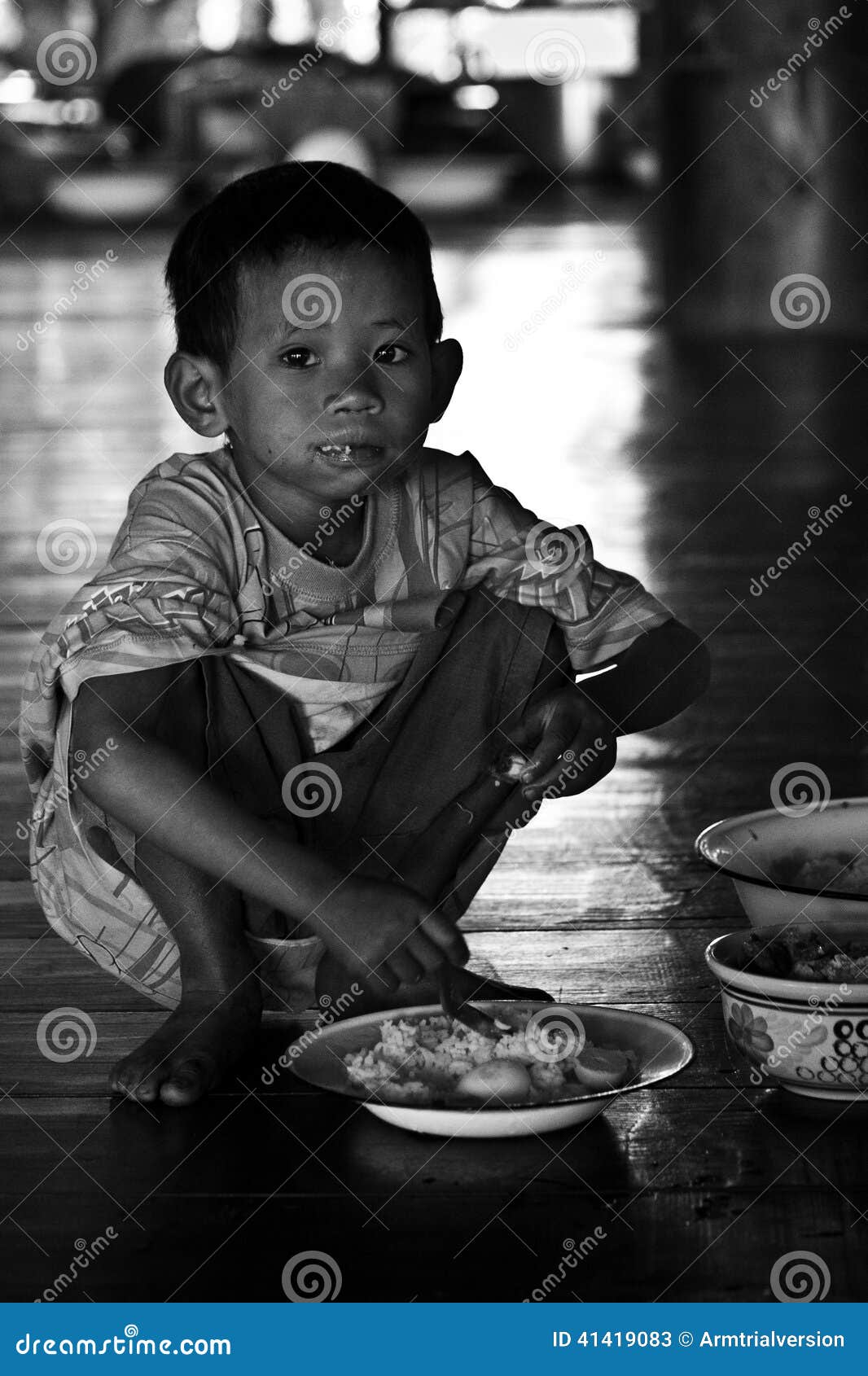 A boy so hungry editorial stock photo. Image of rice - 41419083