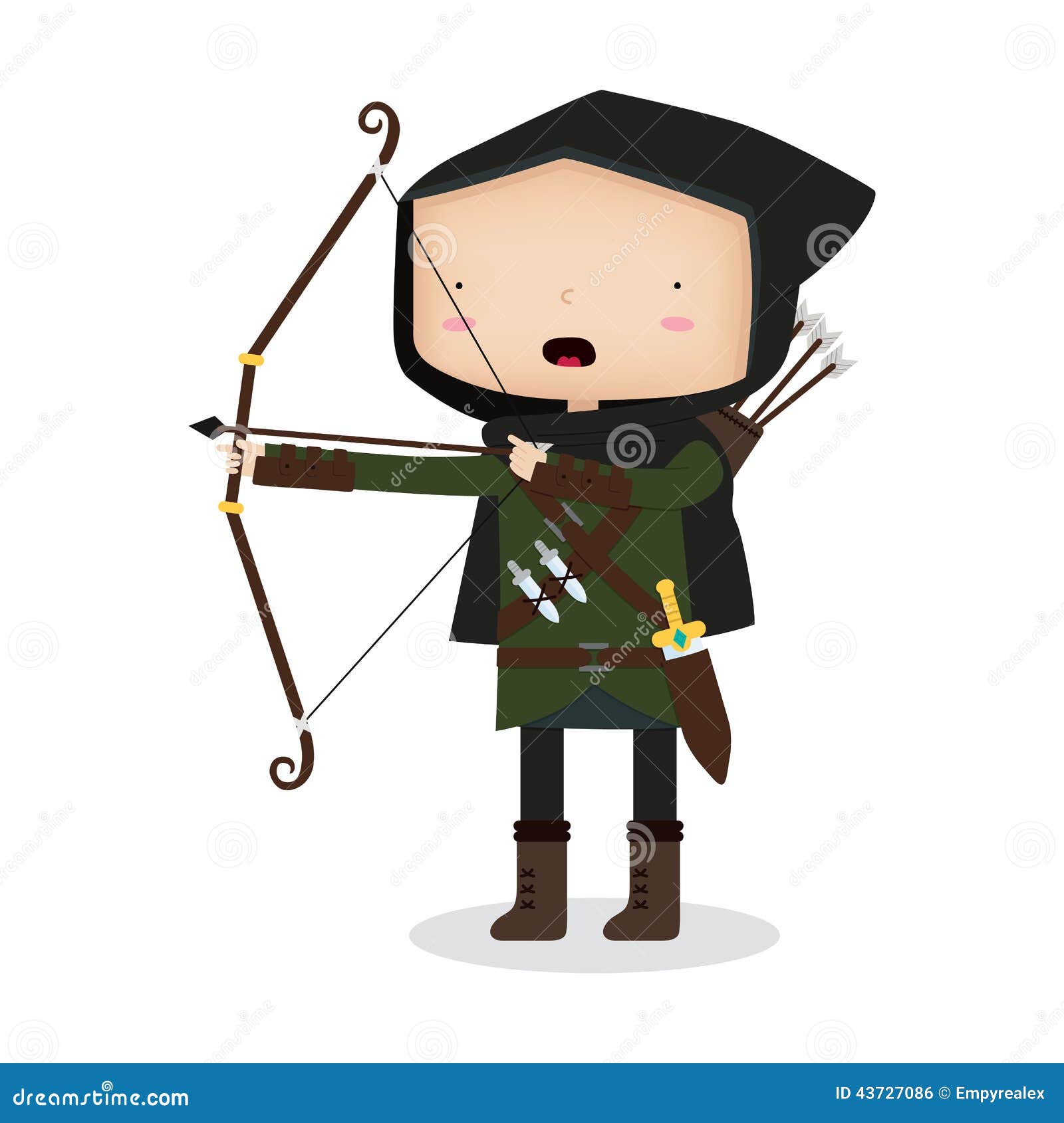 Boy Hunter stock vector. Illustration of hood, cartoon - 43727086