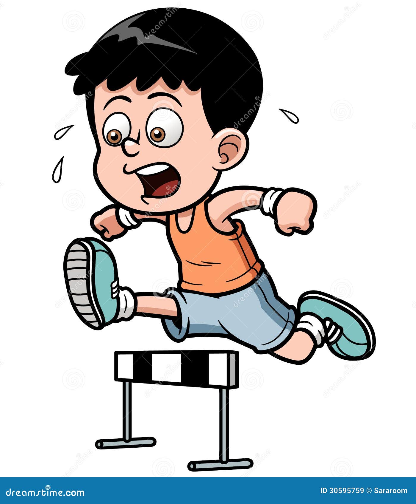 Boy hurdler stock vector. Illustration of clipping, human - 30595759
