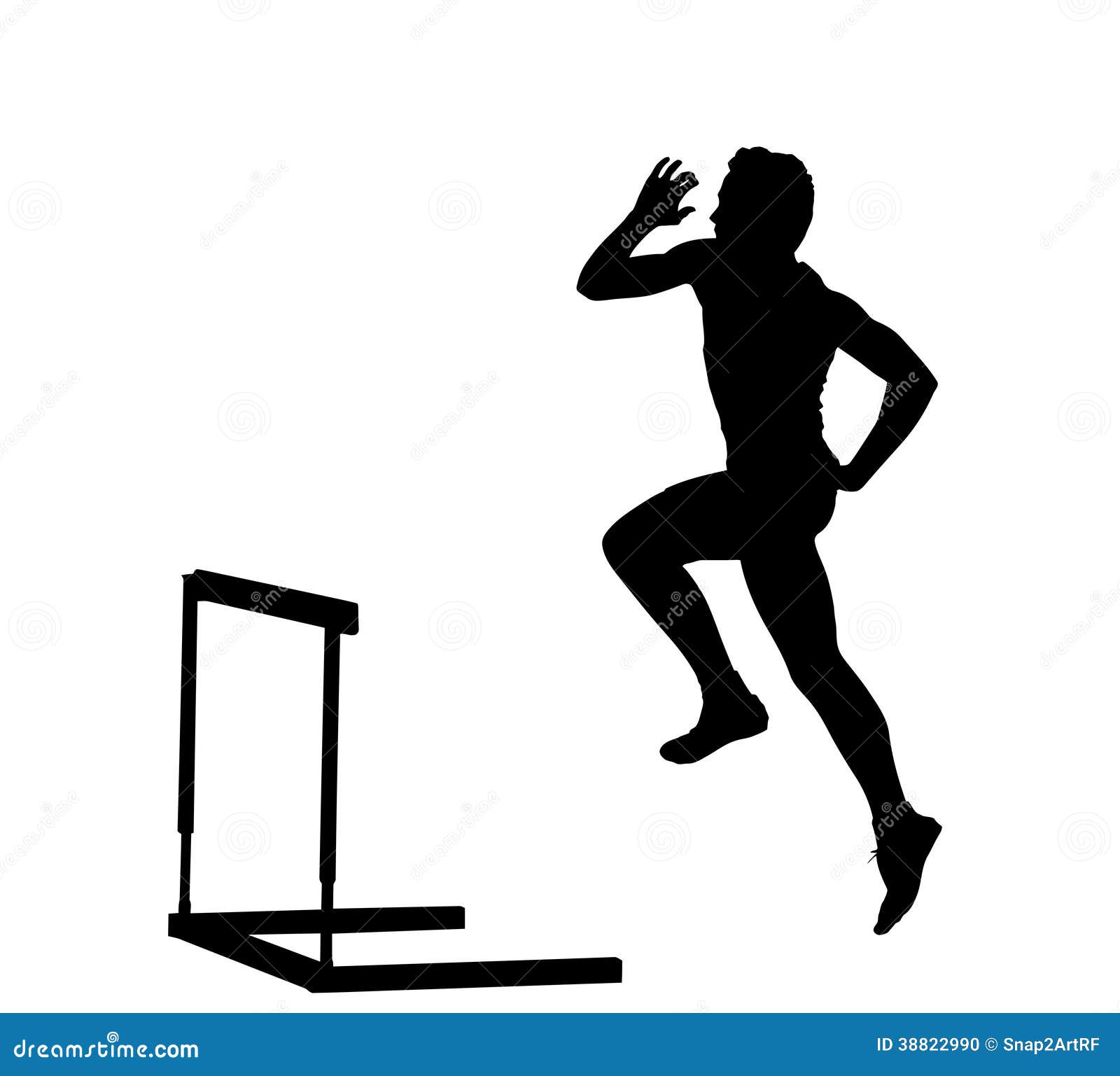 Boy Hurdles Runner Ready for Jump Stock Vector - Illustration of shoes ...