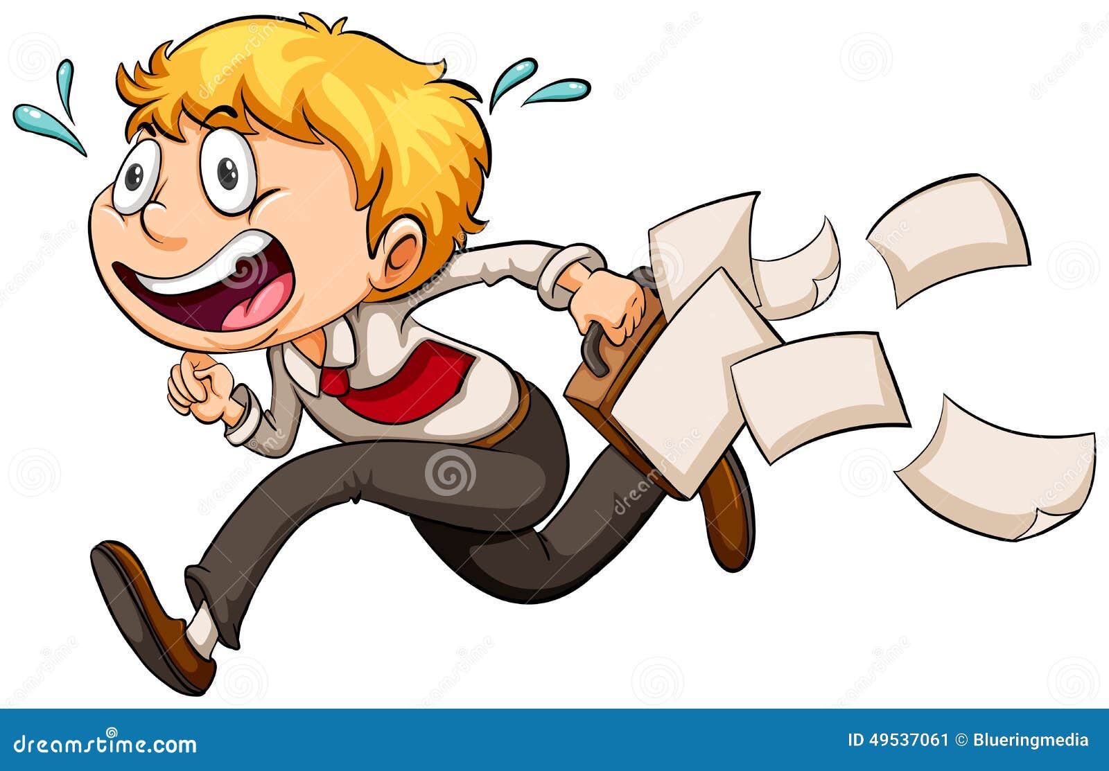 A boy in a hurry stock vector. Image of clock, hurry - 49537061
