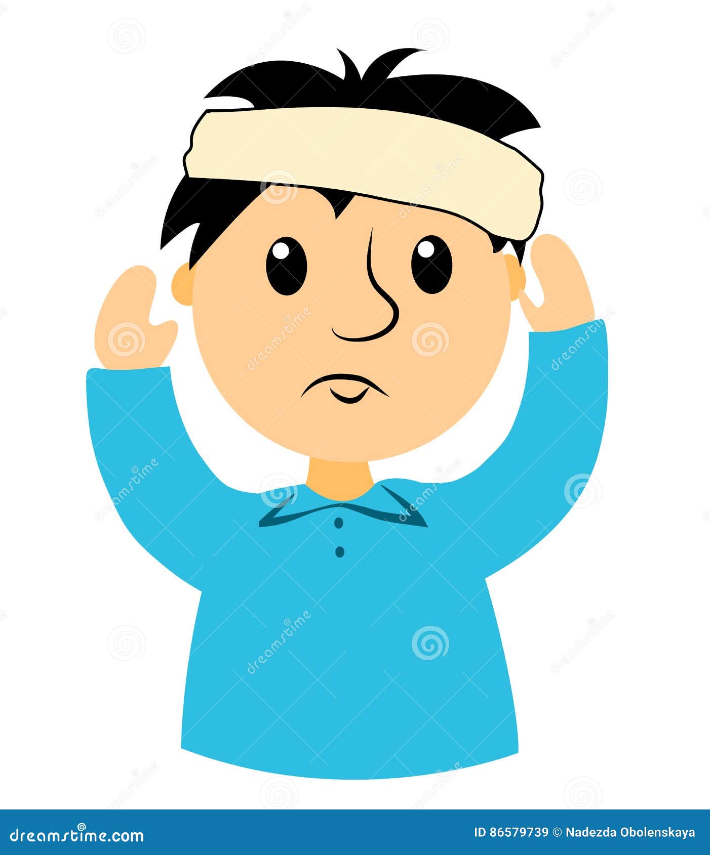 The Boy is Hurt by the Head Stock Vector - Illustration of illness ...