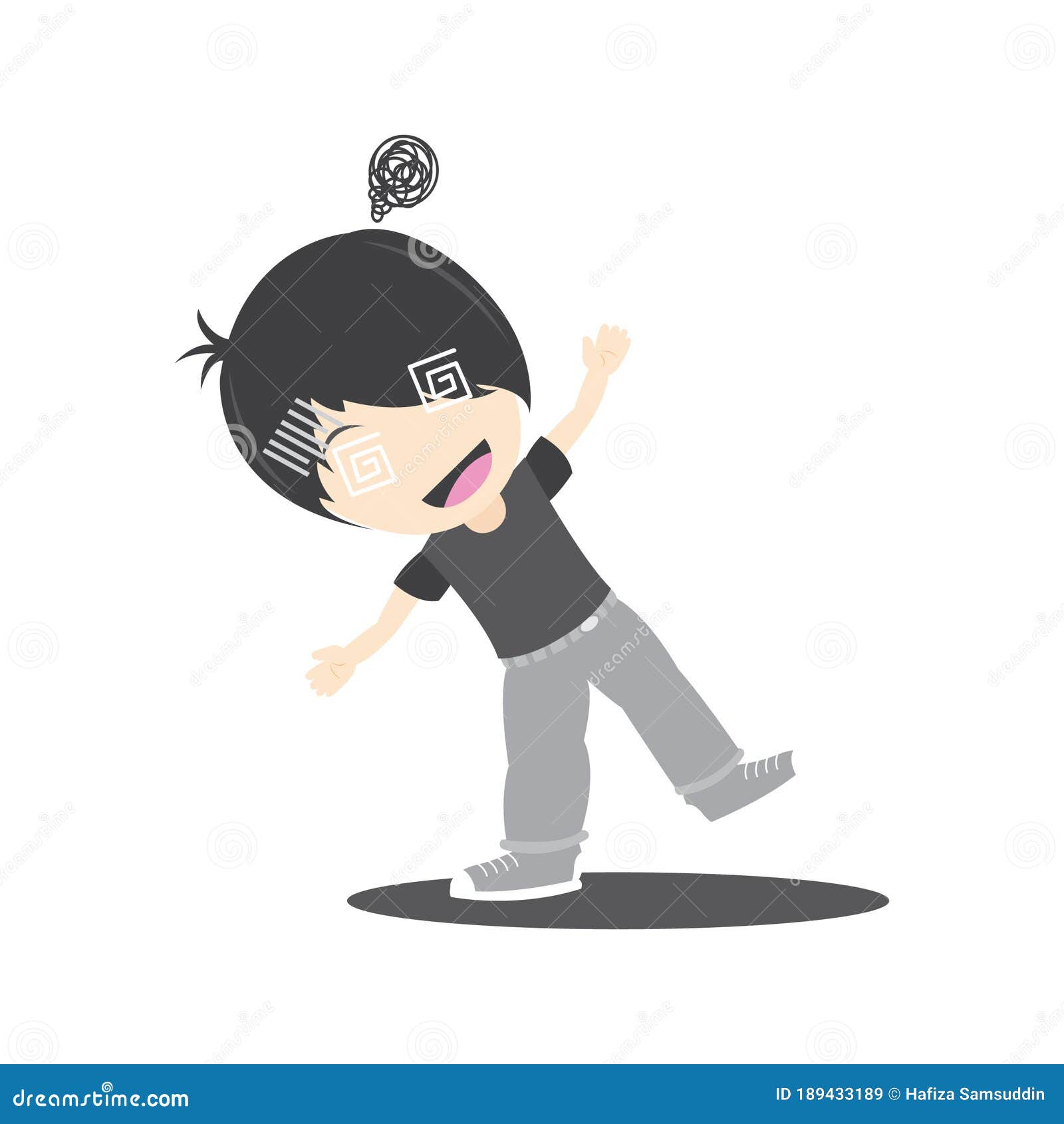 Human Hypnotized Brain With Hypnosis Spiral In Eyes Pink Cartoon ...