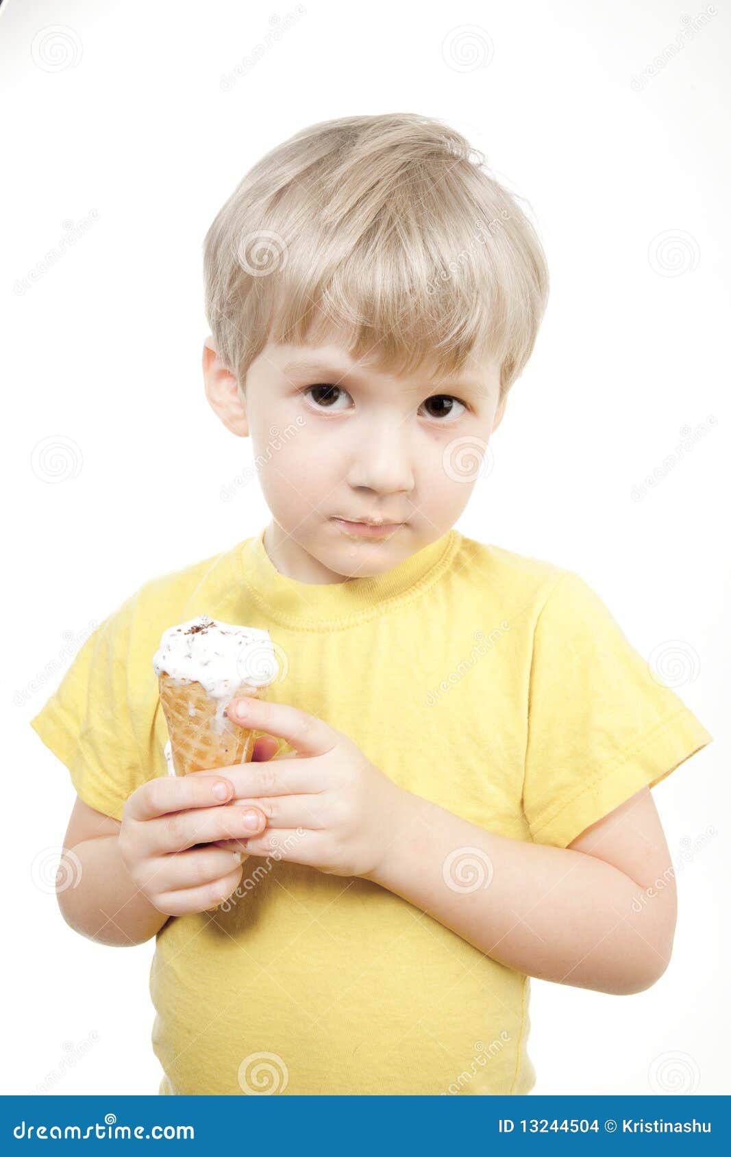 Boy with ice cream stock photo. Image of summer, smart - 13244504