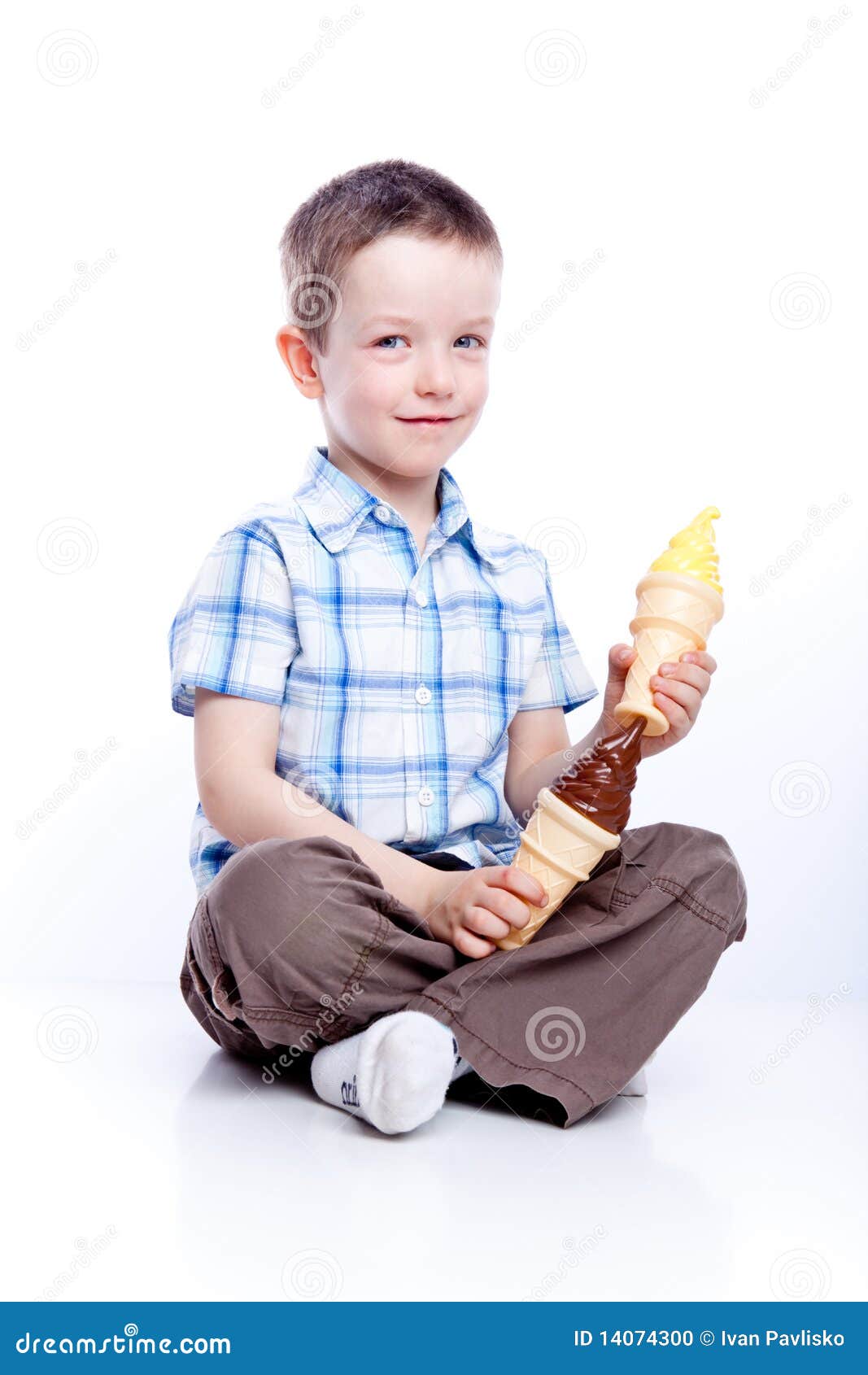 Boy with ice cream stock photo. Image of enjoy, snack - 14074300