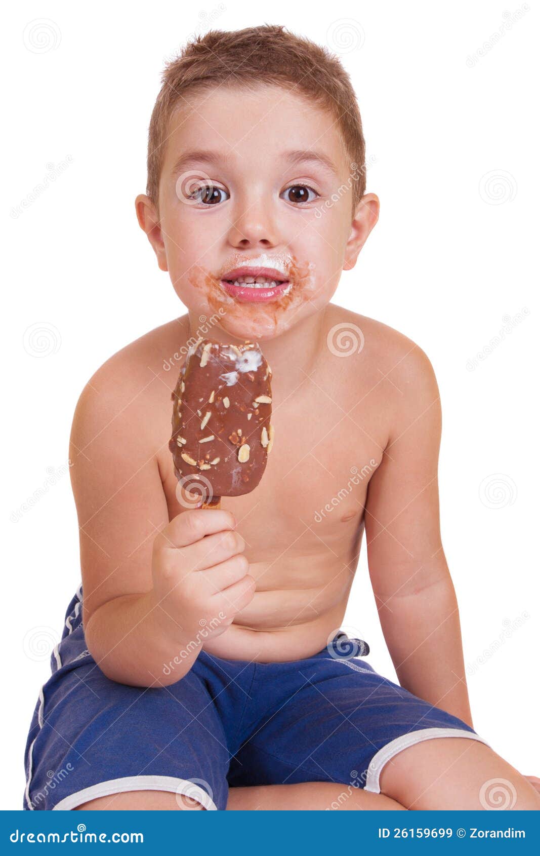 Boy with Ice Cream in His Hand Stock Image - Image of delicious, cold ...