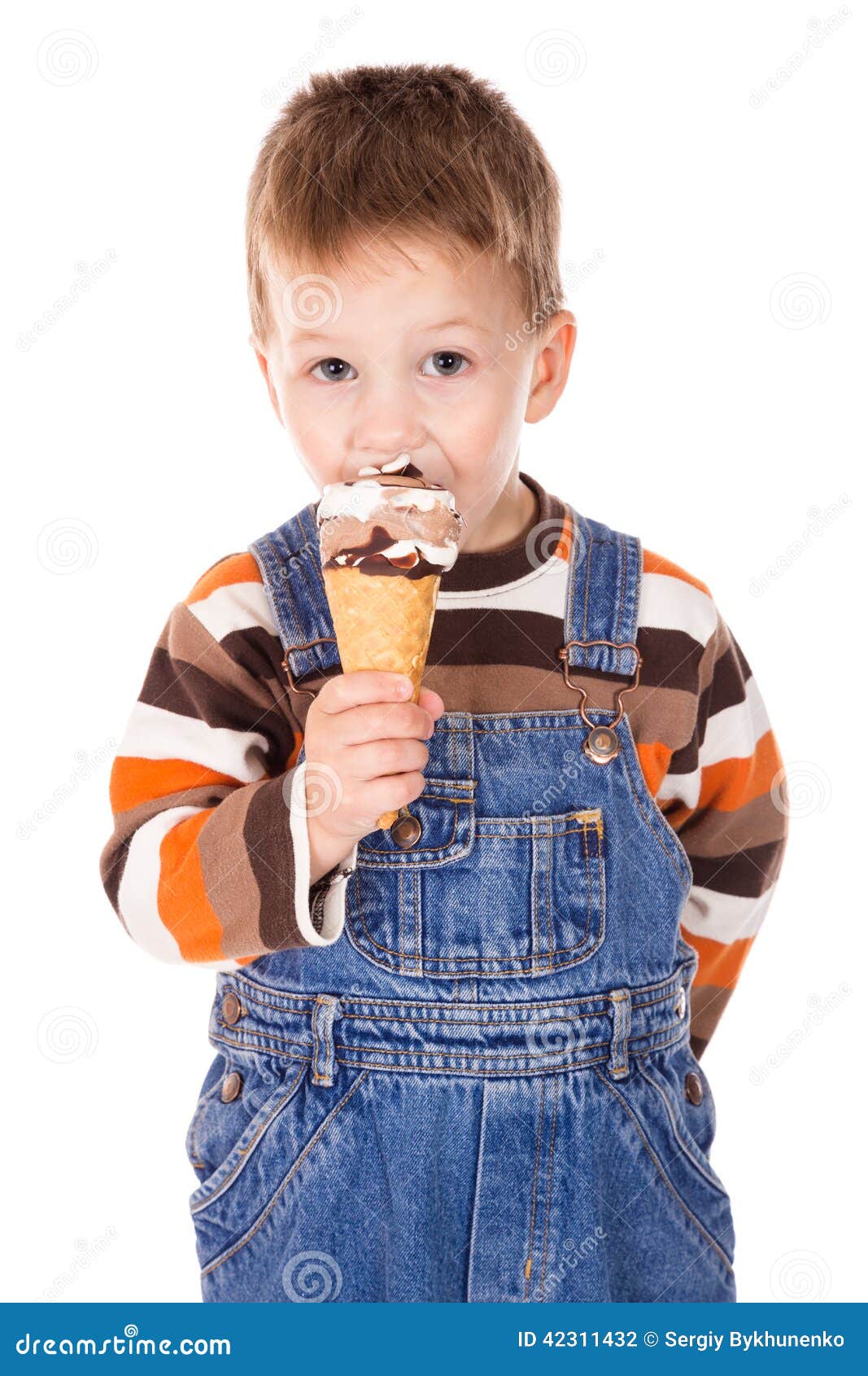 Boy with ice cream stock photo. Image of isolated, candy - 42311432